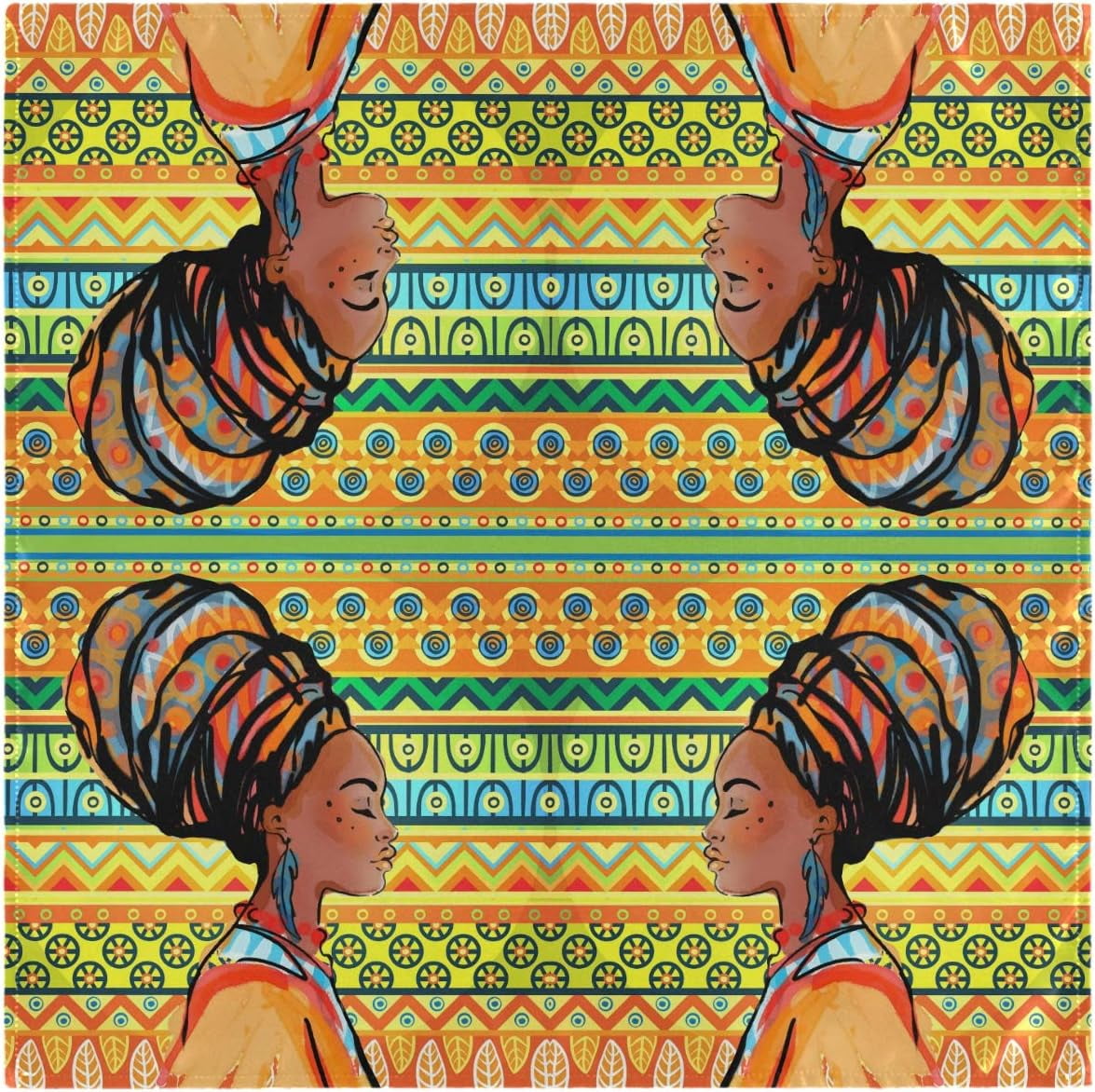 GZHJMY Portrait of Beautiful African Woman with Earring Ethnic Cloth ...