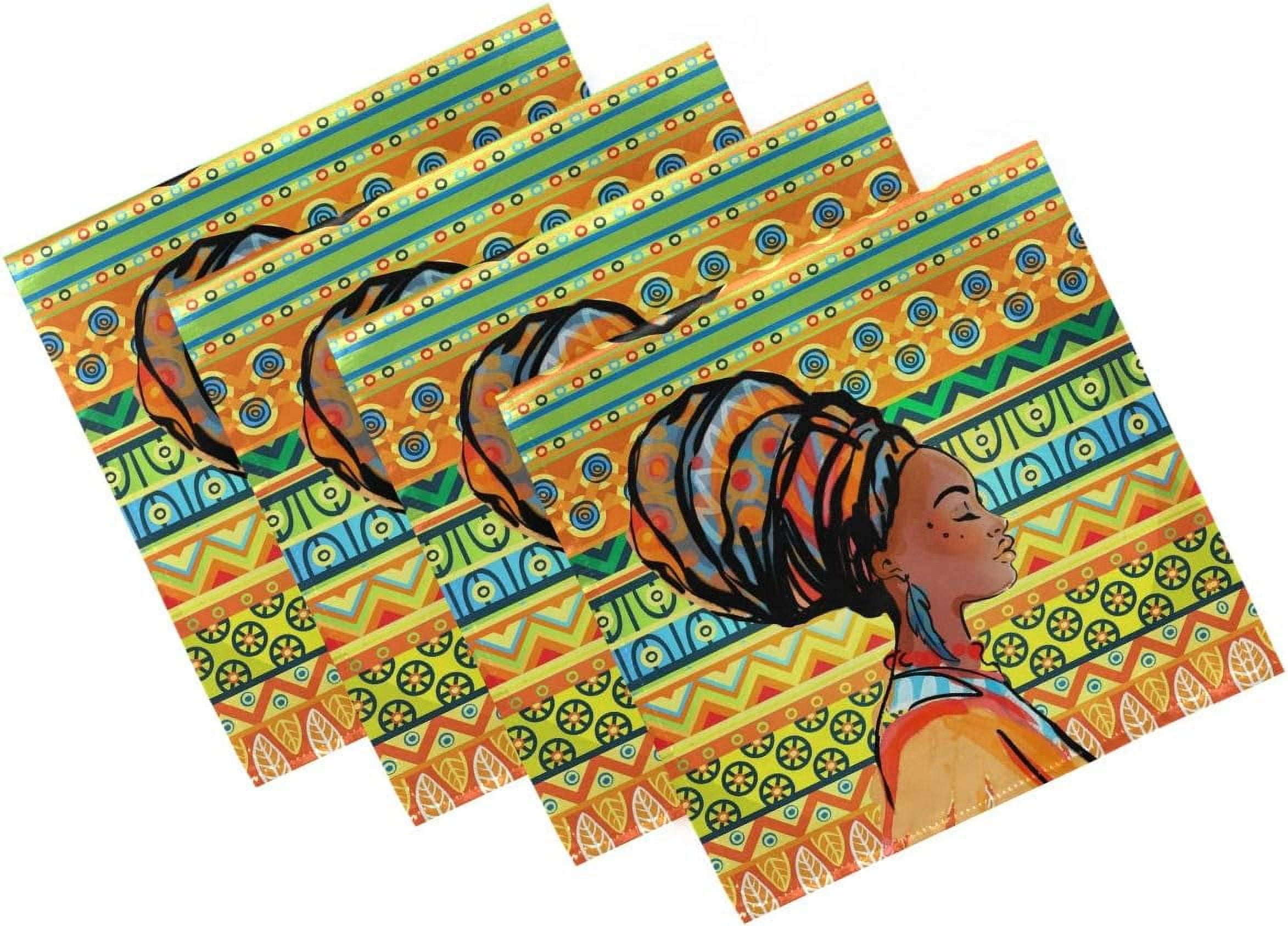 GZHJMY Portrait of Beautiful African Woman with Earring Ethnic Cloth ...