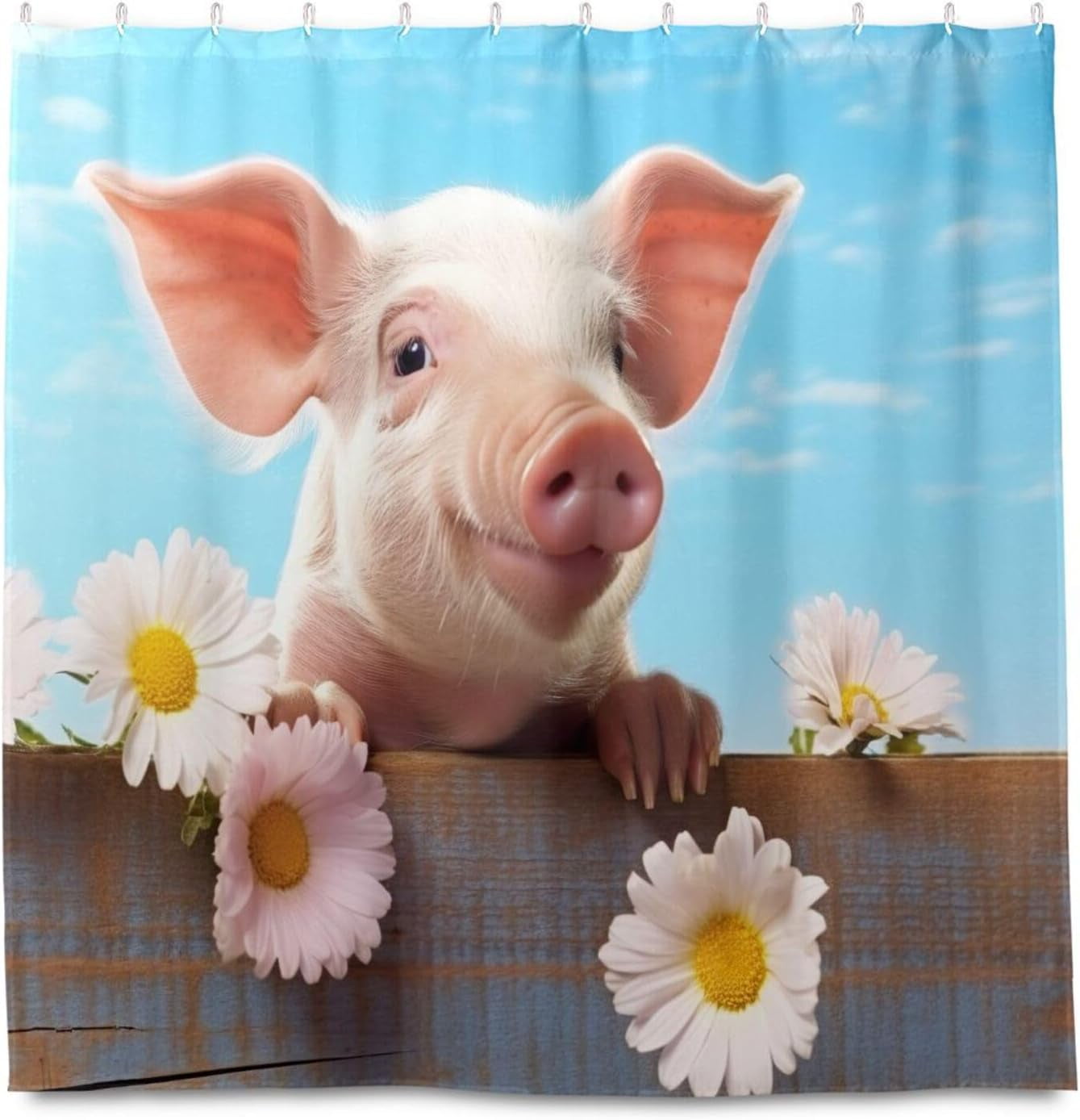 GZHJMY Pretty Little Pig Shower Curtain - 72x72 Inch Waterproof Fabric ...
