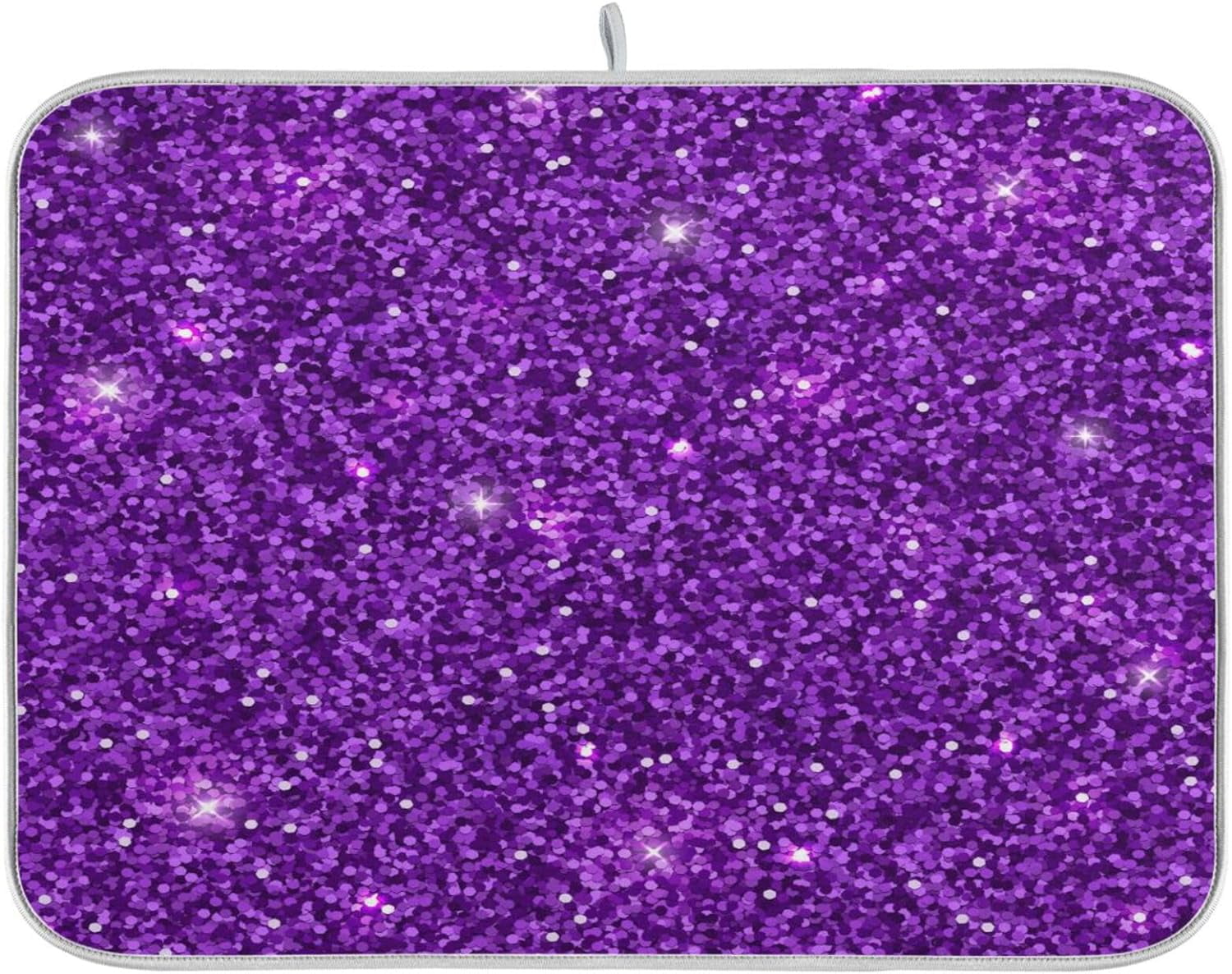 GZHJMY Purple Glitter Texture (6) Dish Drying Mat for Kitchen Counter ...