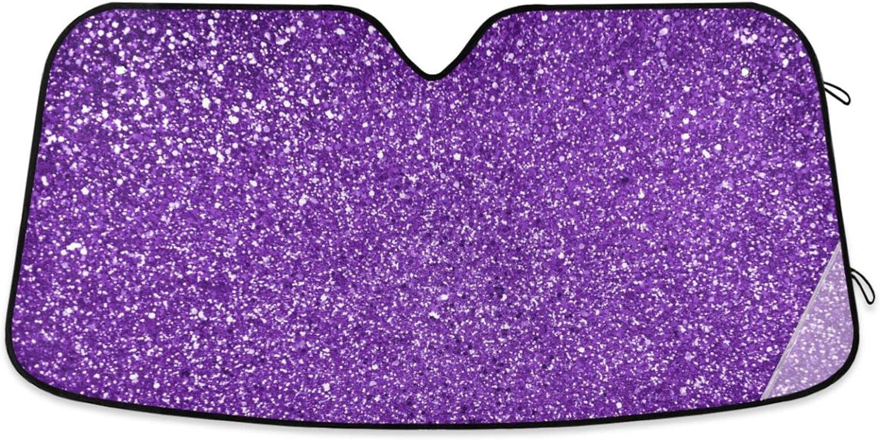 GZHJMY Purple Glitter Texture Car Windshield Sun Shade Foldable Sun ...