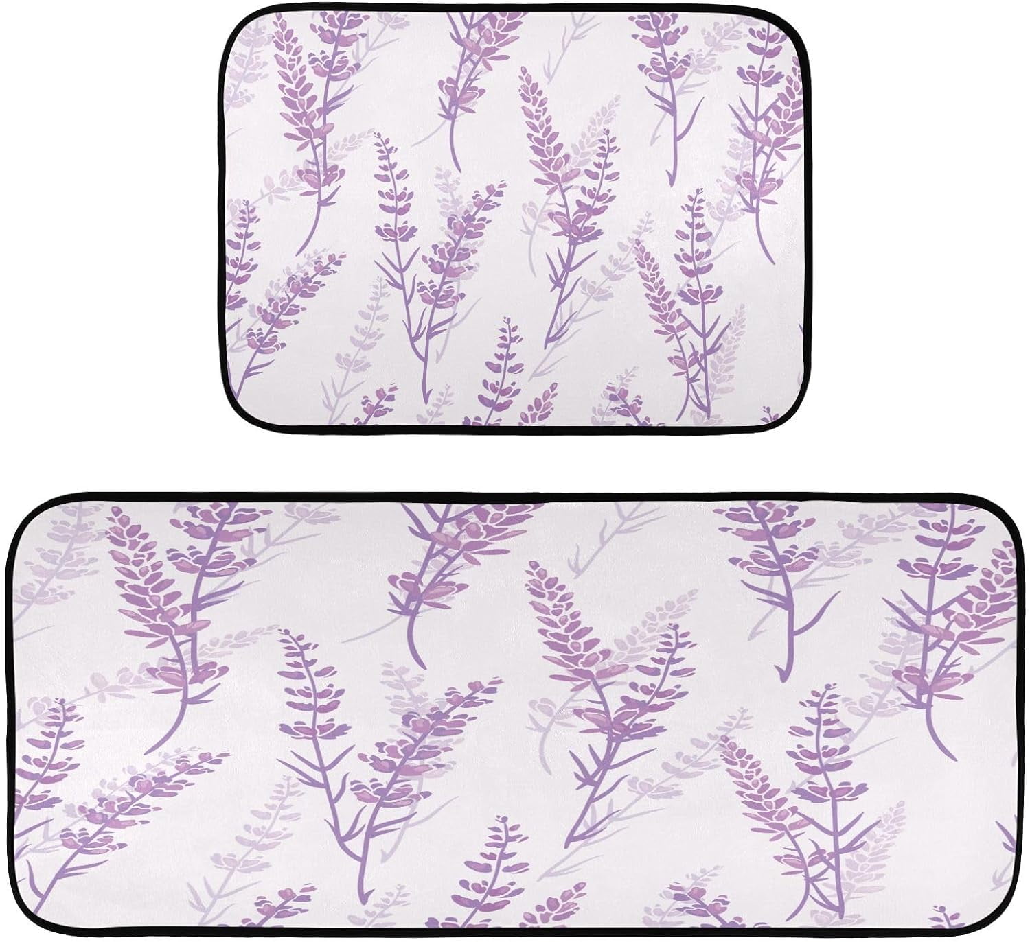 GZHJMY Purple Lavender Floral Kitchen Mat - Cushioned Anti Fatigue ...