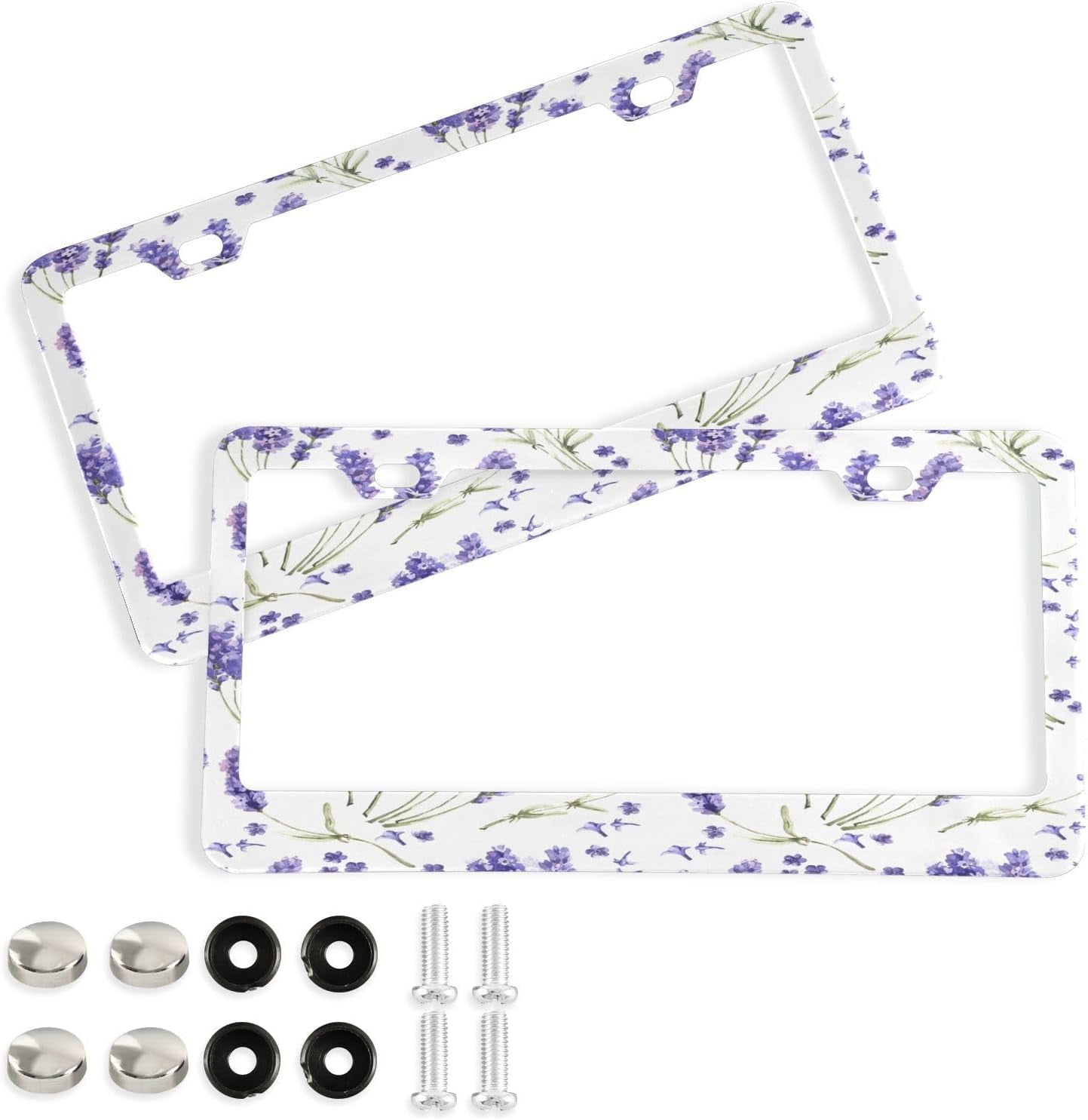 GZHJMY Purple Lavender License Plate Frames Set of 2, Universal ...