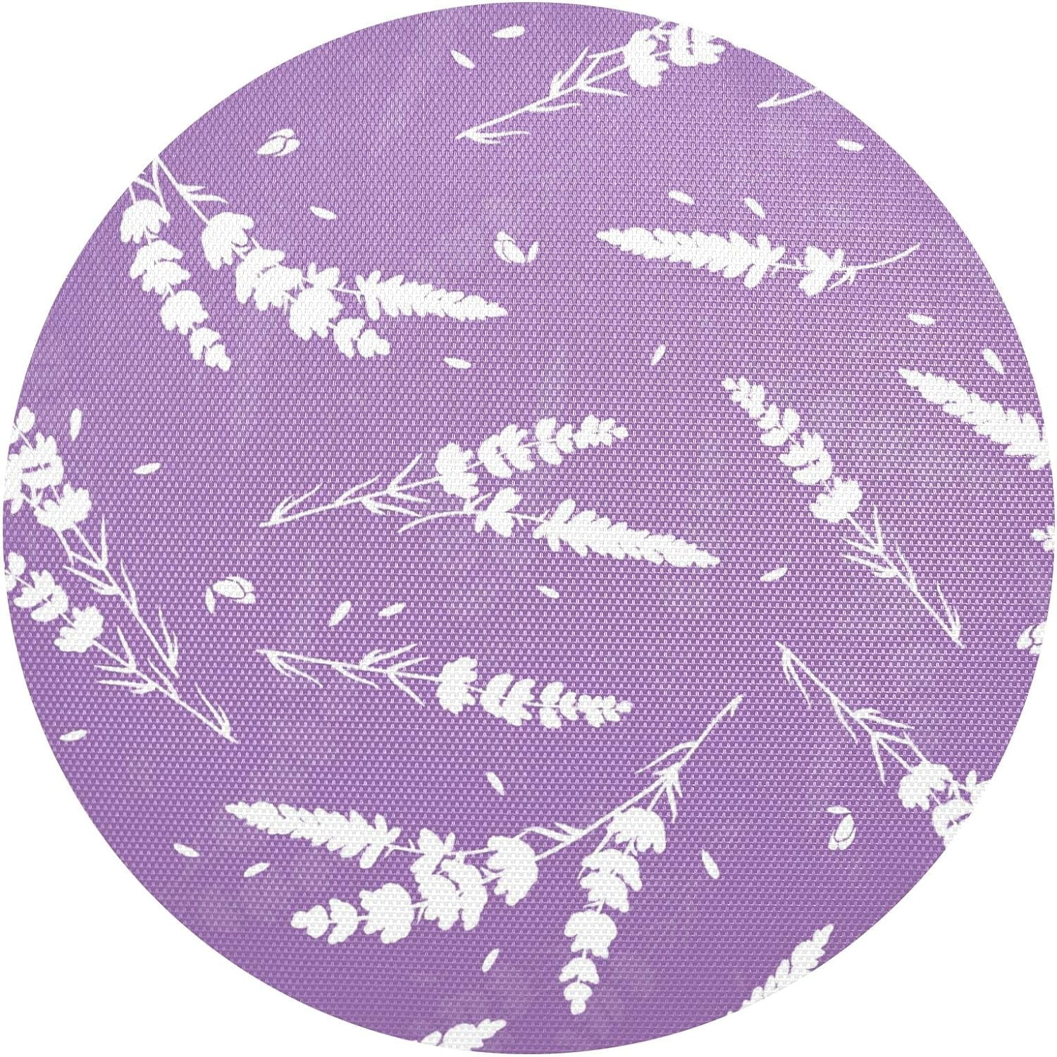 GZHJMY Purple Lavender Round Placemats for Dining Table Set of 1 ...