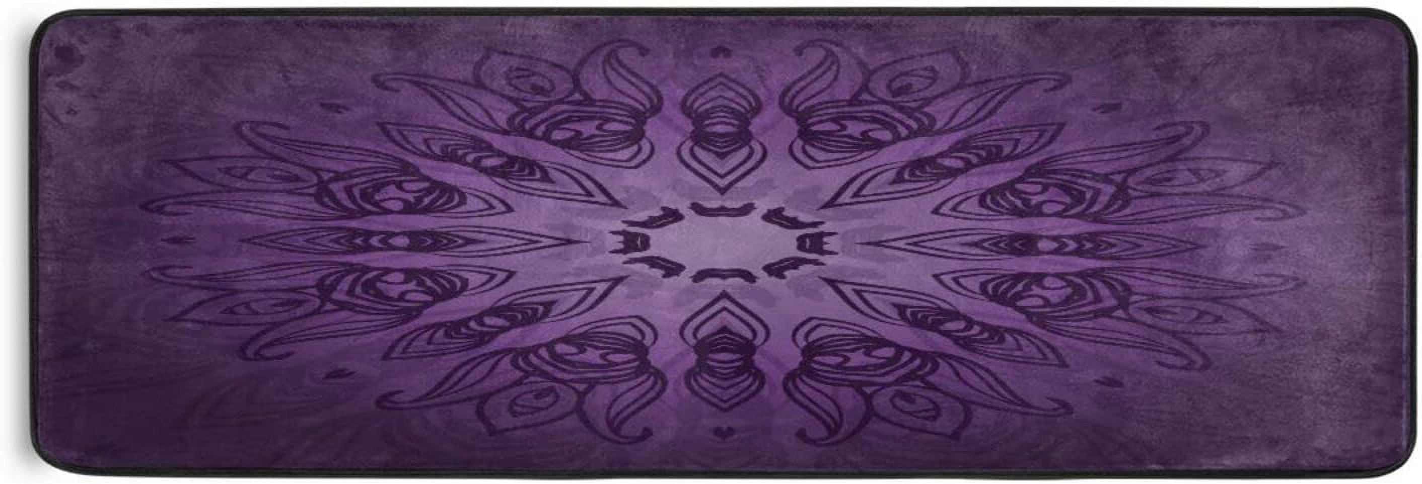 GZHJMY Purple Mandala Area Rug - 2' x 6' Washable Runner Rugs with ...