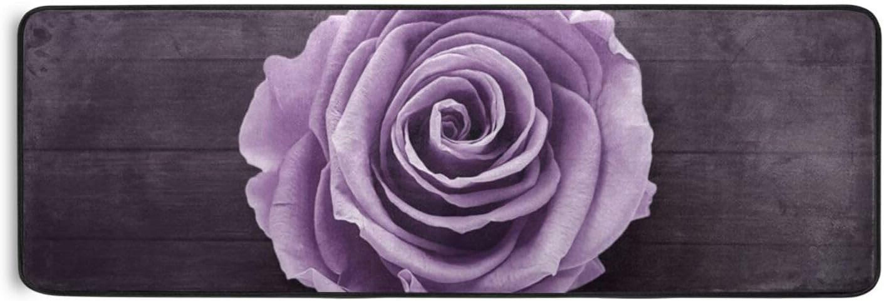 GZHJMY Purple Rose Flower Area Rug - 2' x 6' Washable Runner Rugs with ...