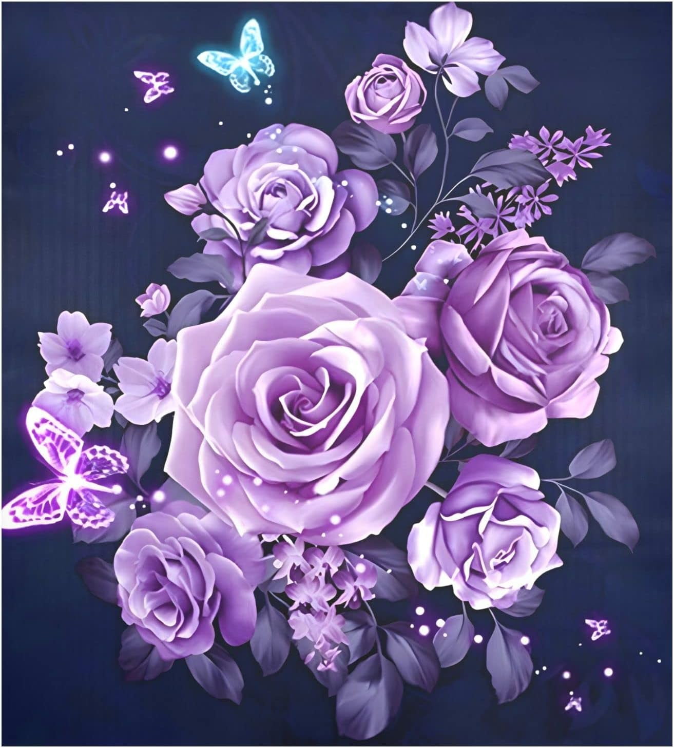 GZHJMY Purple Rose with Butterflies Dishwasher Magnet Cover, Home ...