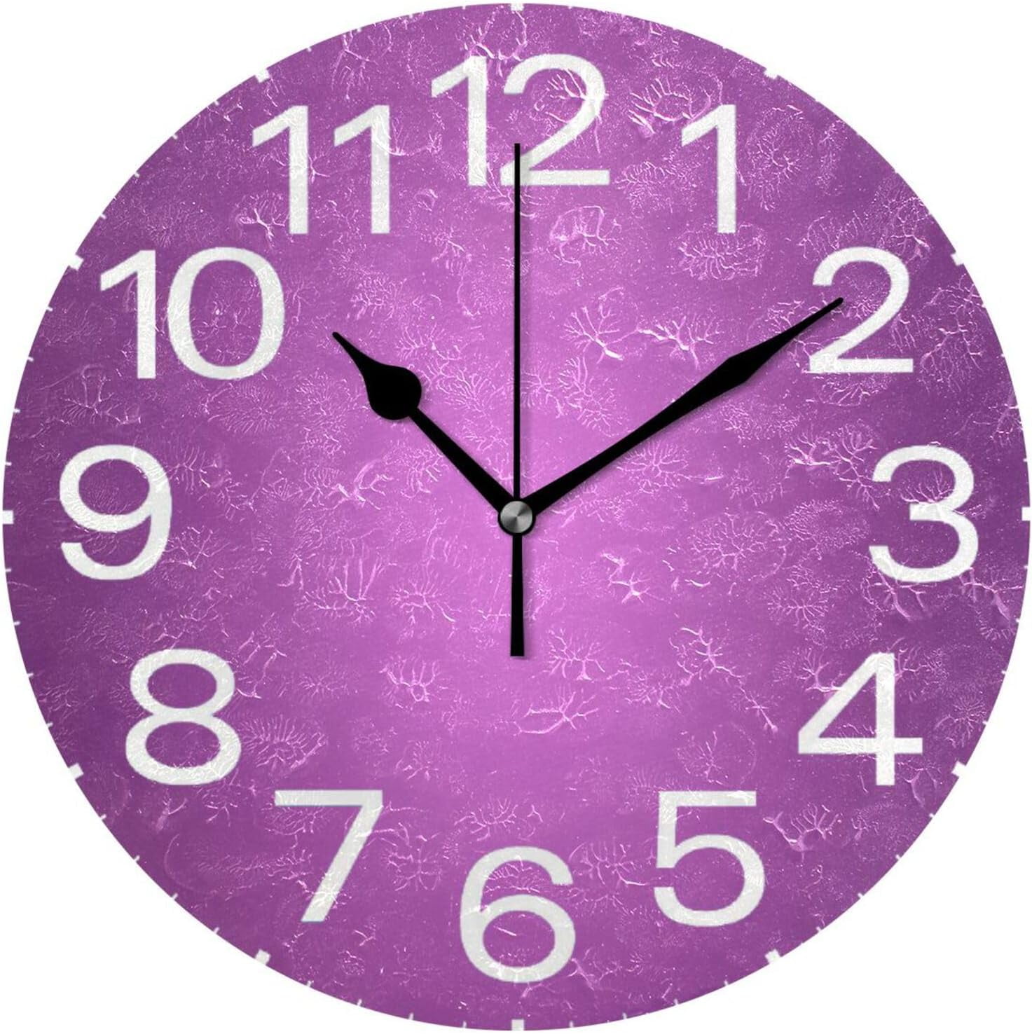GZHJMY Purple Wall Clock,Silent Non Ticking 10 Inch Battery Operated ...