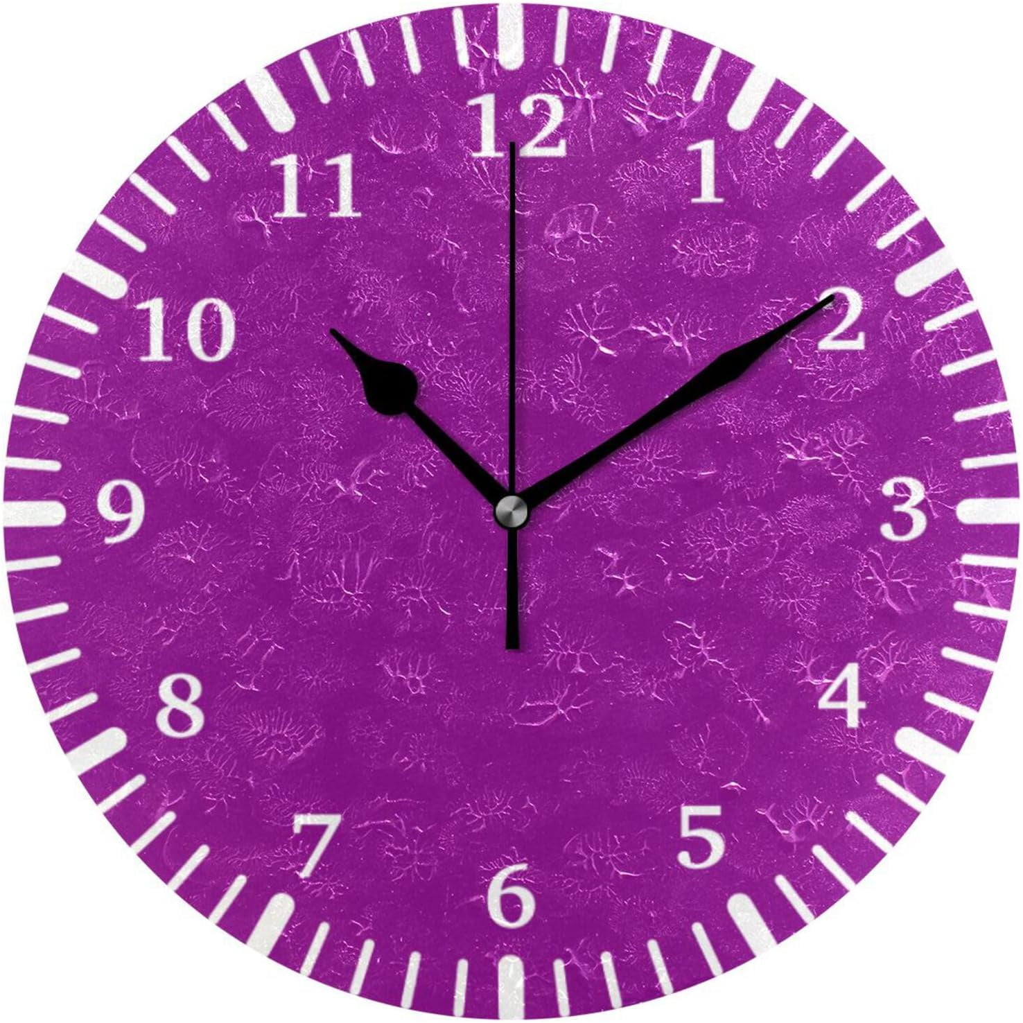 GZHJMY Purple Wall Clock,Silent Non Ticking 10 Inch Battery Operated ...