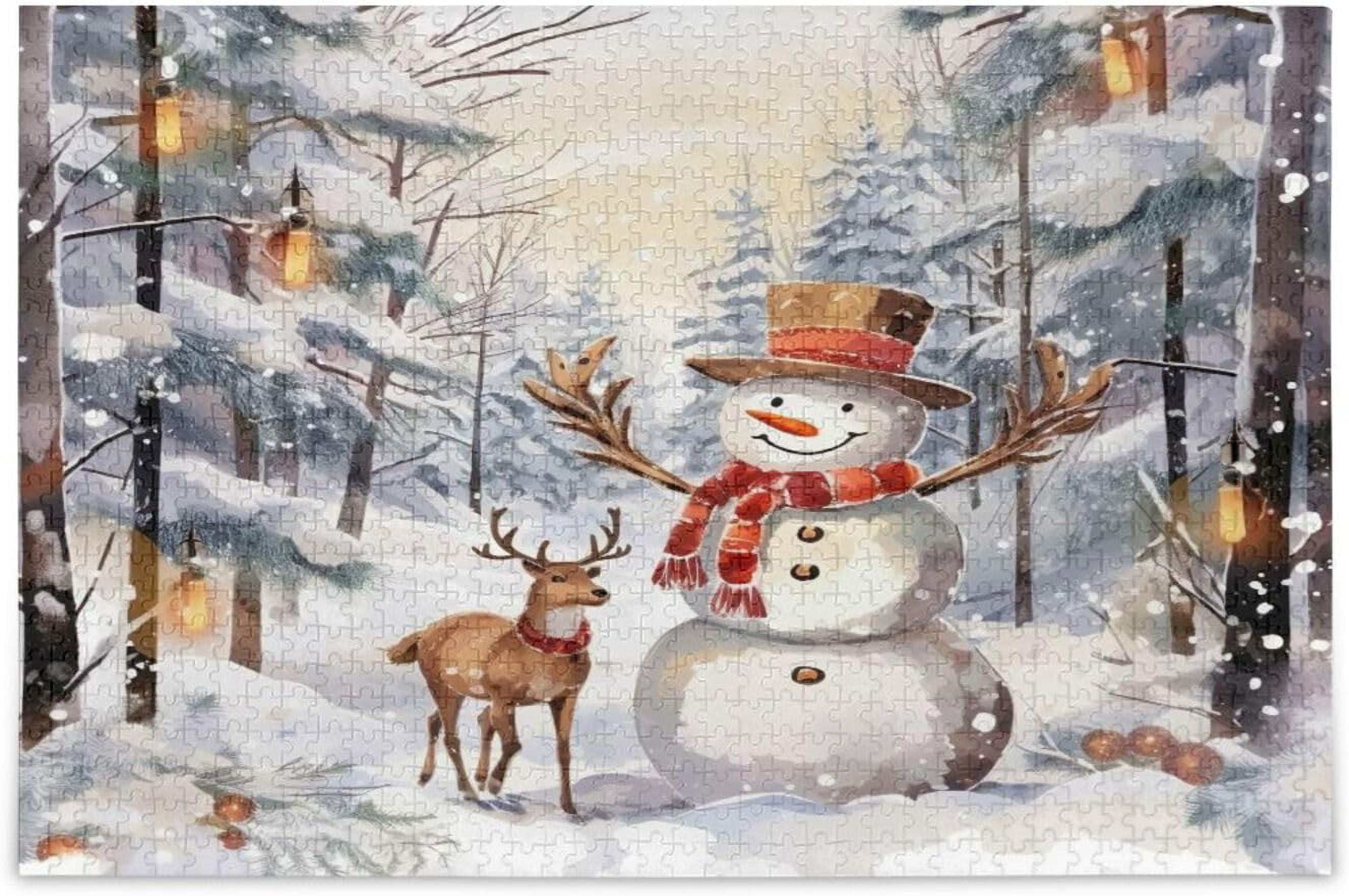GZHJMY Puzzle- Christmas Snowman Jigsaw Puzzles,1000 Piece Puzzles for ...