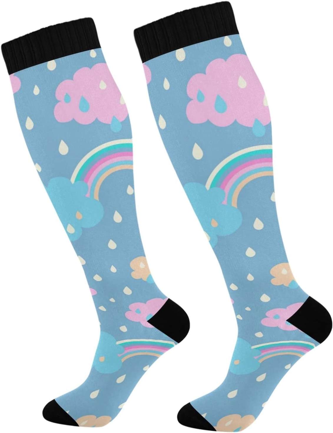 GZHJMY Rainbow 20-30mmHg Compression Socks for Men & Women, Knee High ...