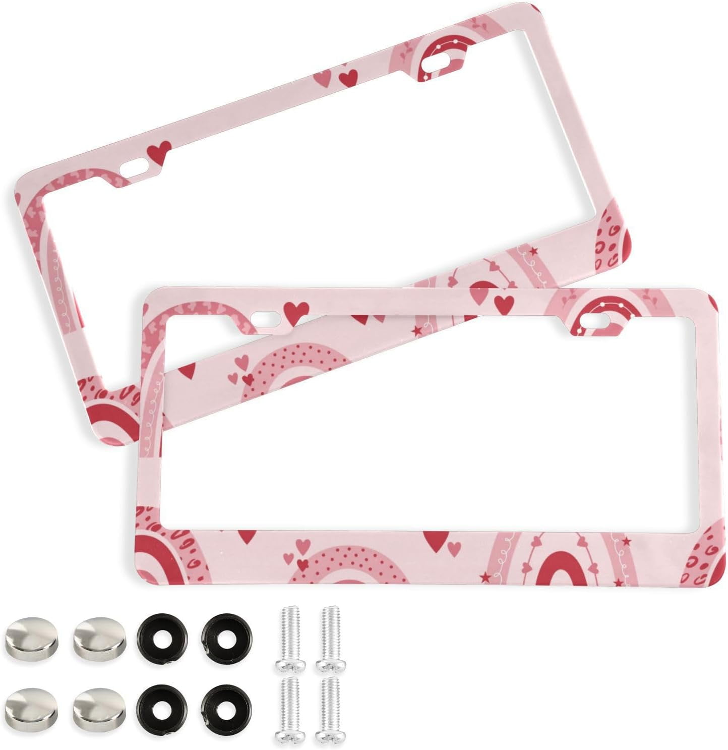 GZHJMY Rainbow License Plate Frames 2pcs, Waterproof Aluminum Alloy ...