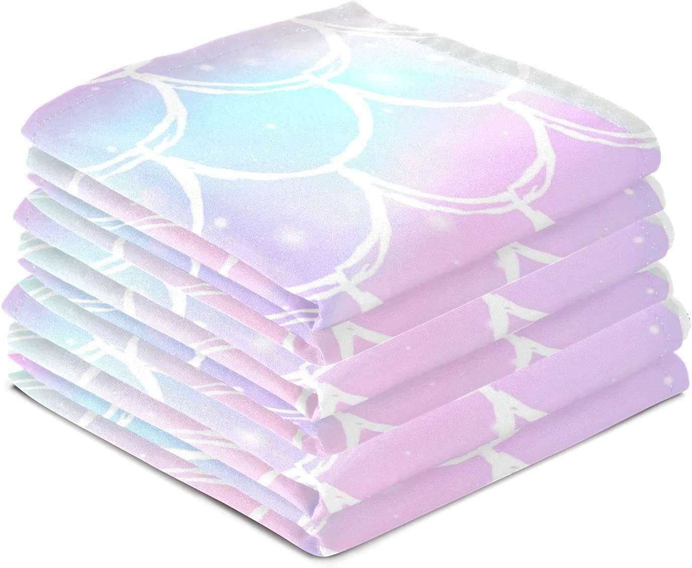 GZHJMY Rainbow Scales Mermaid Kitchen Towels Set of 6 Dishcloths Hand ...