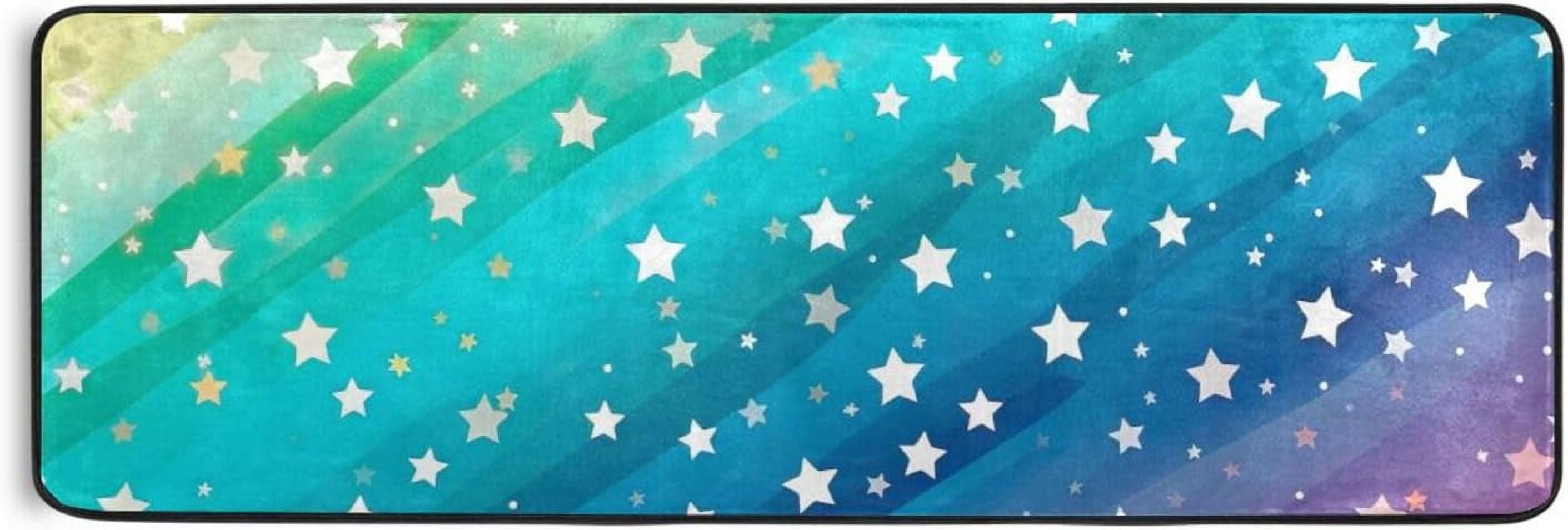 GZHJMY Rainbow and Stars Area Rug - 2' x 6' Washable Runner Rugs with ...