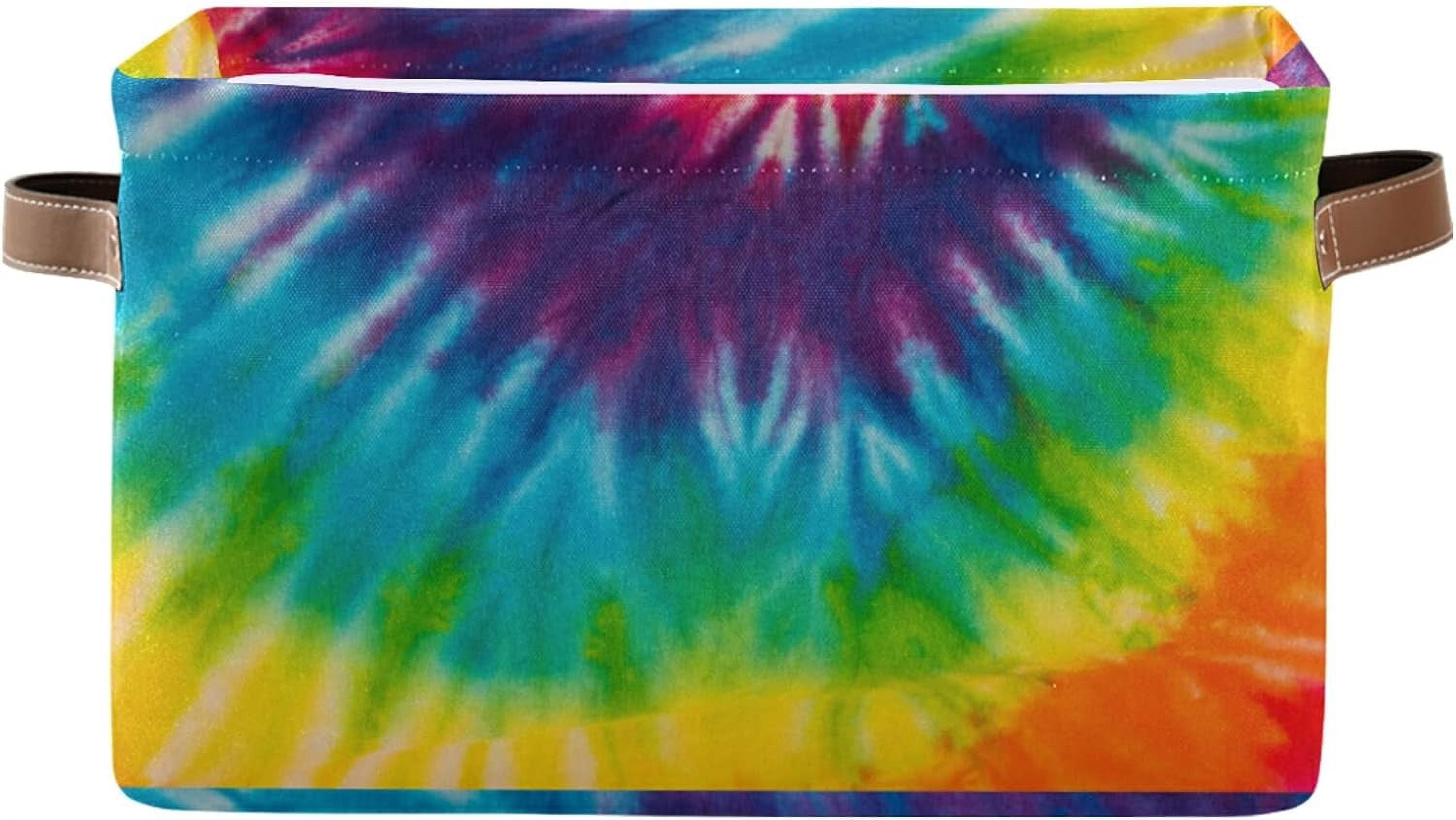 GZHJMY Rainbow Tie Dye Print Foldable Storage Bin Bedroom/Office ...