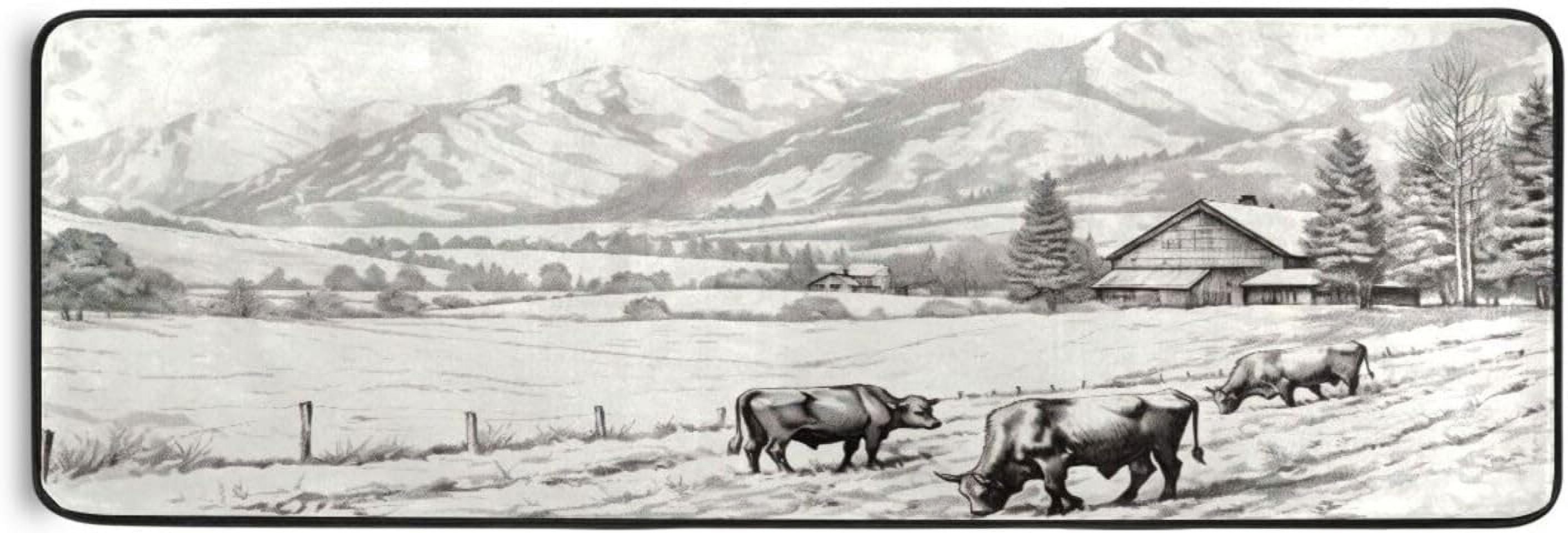 GZHJMY Ranch Drawing Area Rug - 2' x 6' Washable Runner Rugs with ...