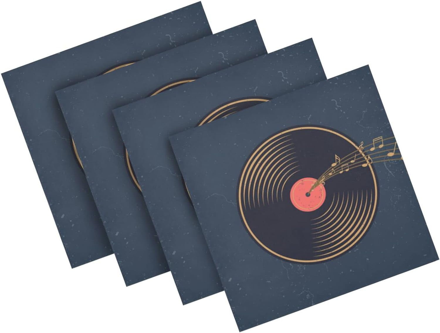 GZHJMY Record Musical Notes Art Cloth Napkins, 4 Pack 20 x 20 Inch Soft ...