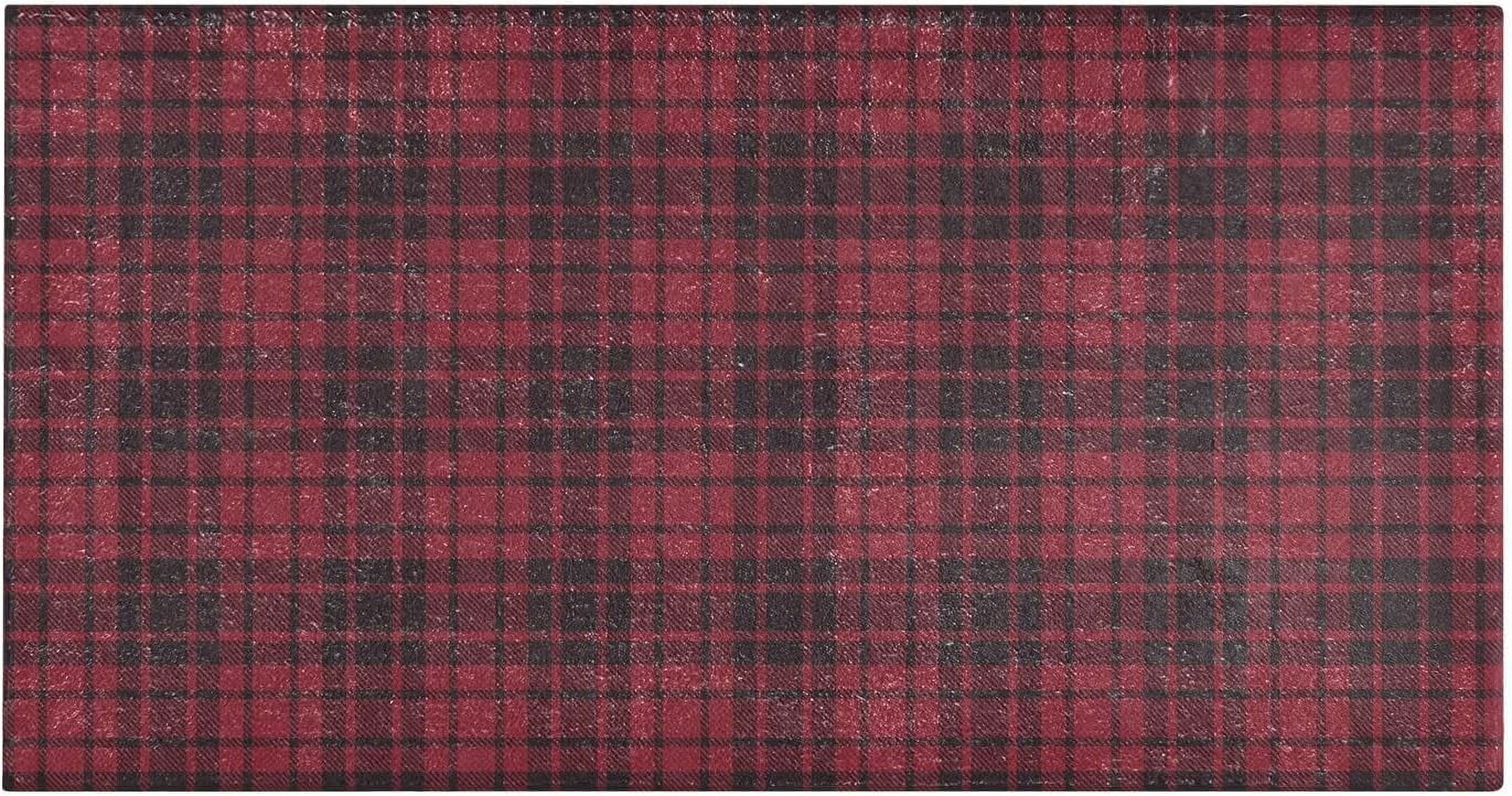 GZHJMY Red & Black Buffalo Plaid Bathroom Rugs Floor Mats Non-Slip Soft ...