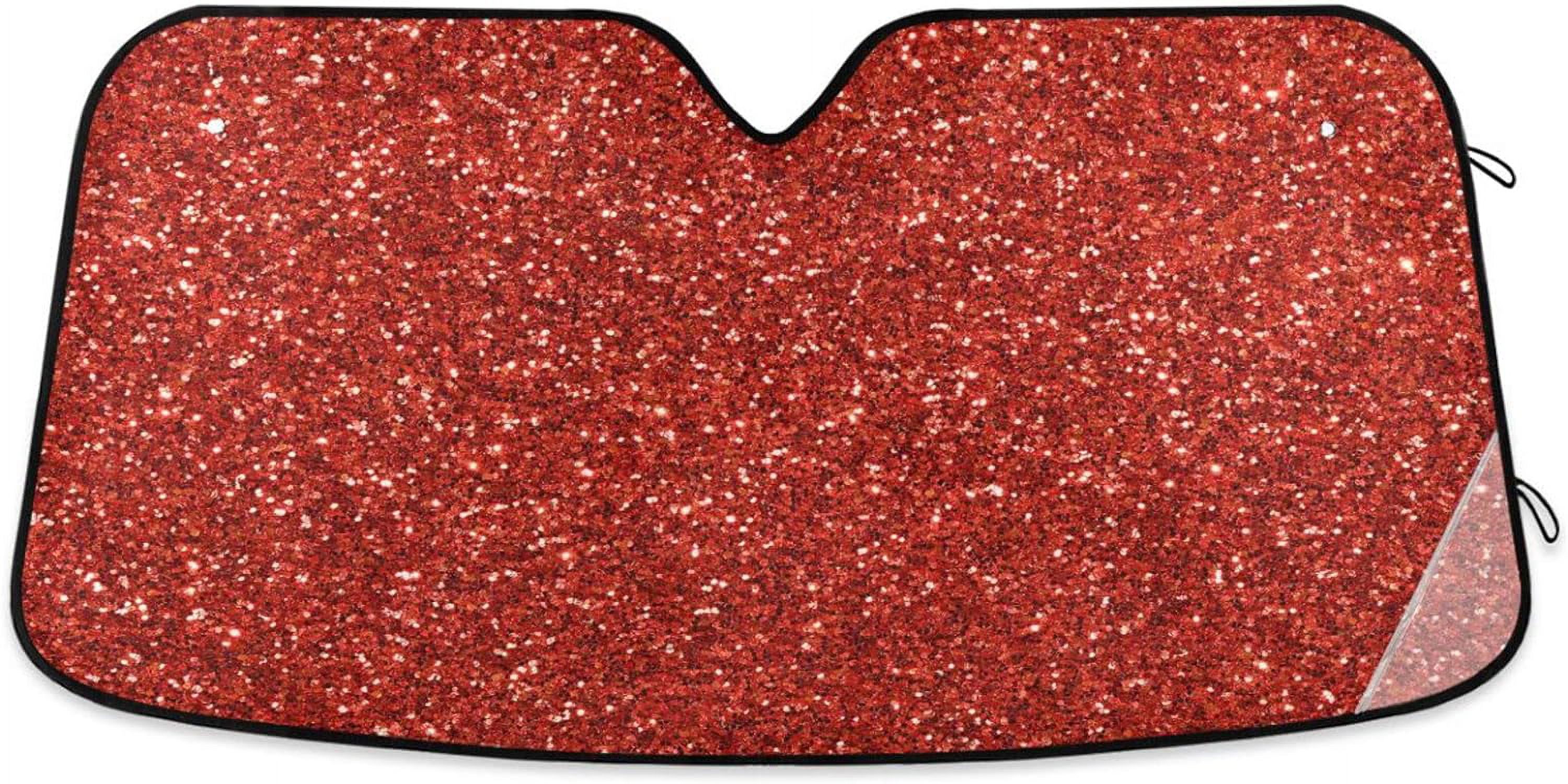 GZHJMY Red Glitter Texture Car Windshield Sunshade Front Auto Sun ...