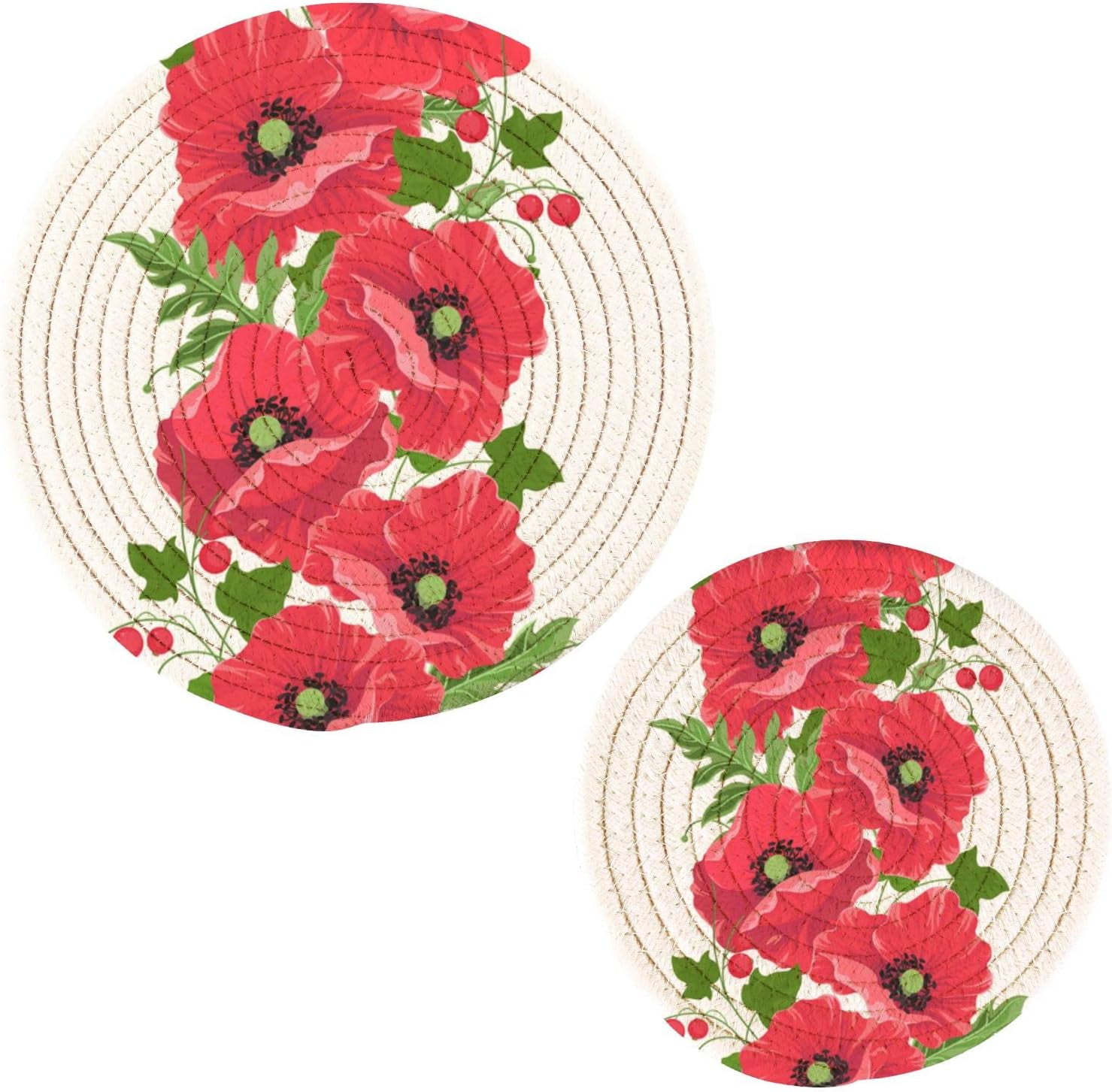 GZHJMY Red Poppy Berry Flower Wildflower Bud Green Leaves Vertical ...