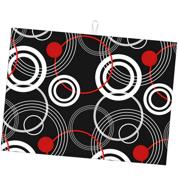 GZHJMY Red Retro Dish Drying Mat for Kitchen Absorbent Reversible ...