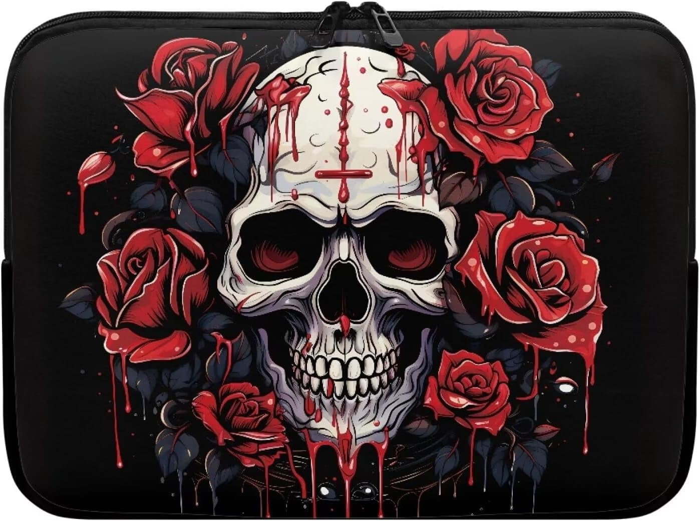 GZHJMY Red Rose Skull Computer Cover Bag Pouch Tablet Sves 13 Inch ...