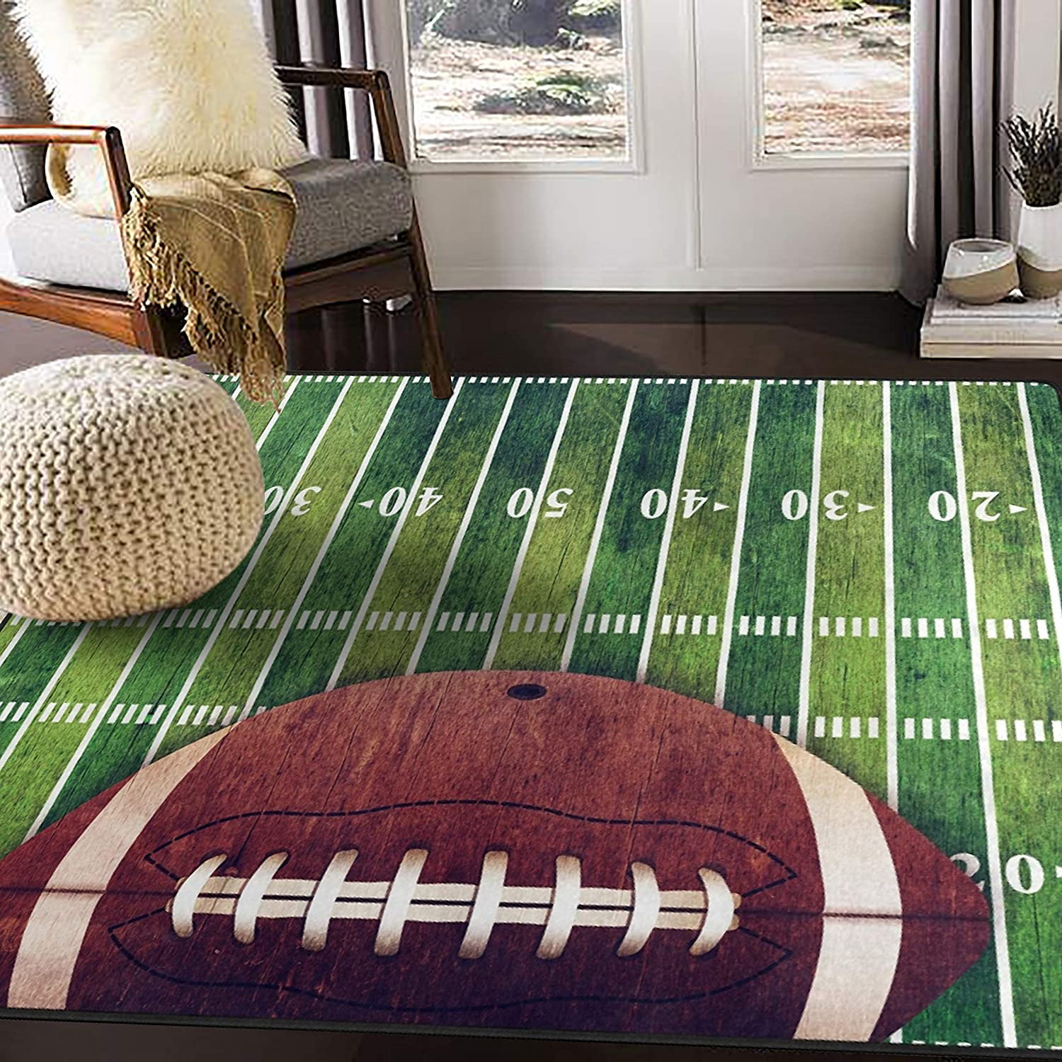 GZHJMY Retro American Football Field Area Rug Living Room Rugs - 5'3 ...
