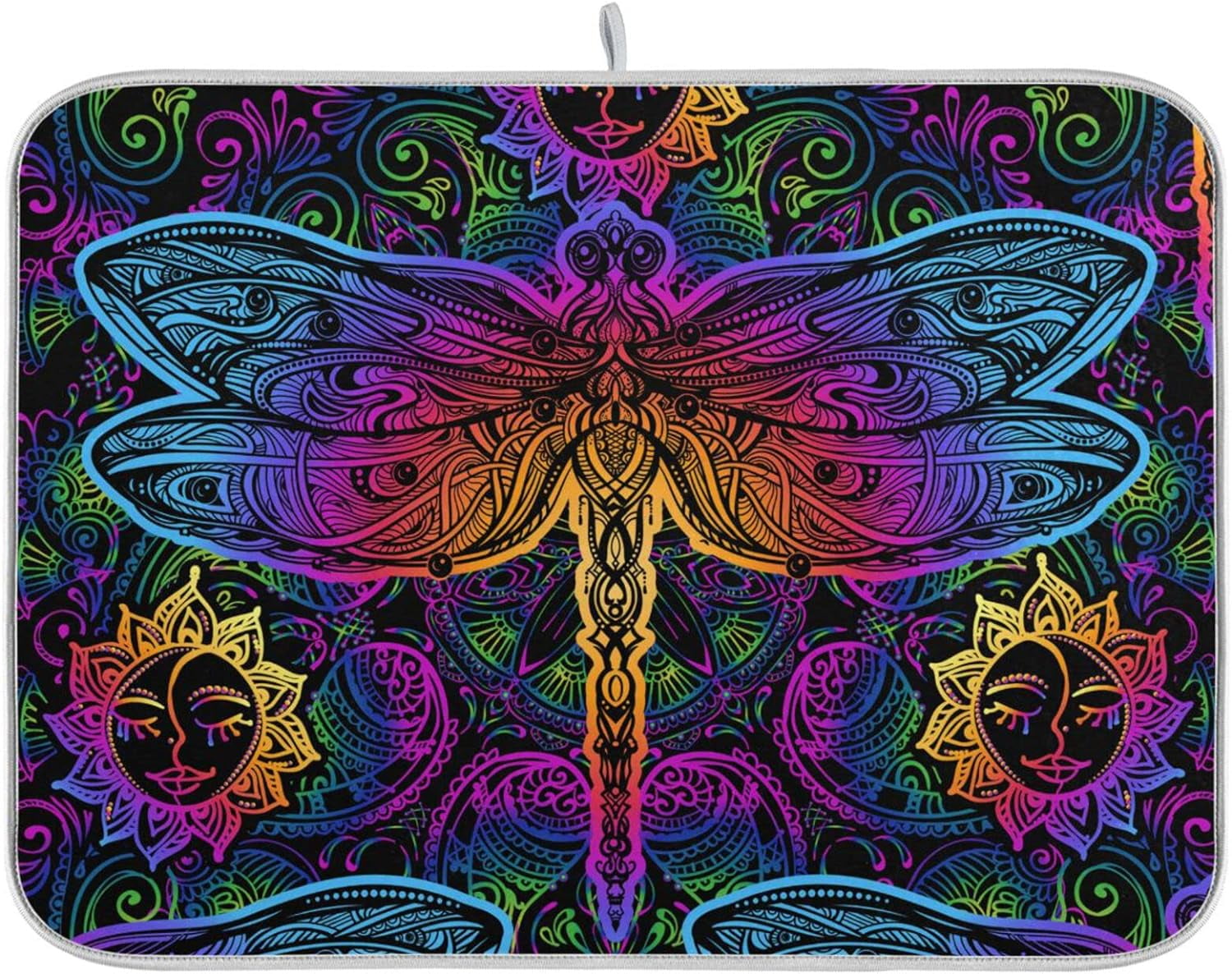 GZHJMY Retro Indian Mandalas Paisley Dragonfly Absorbent Dish Drying ...
