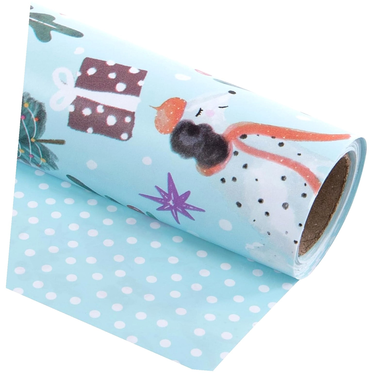GZHJMY Reversible Christmas Paper - Blue Spotted Pattern, Box Motif ...