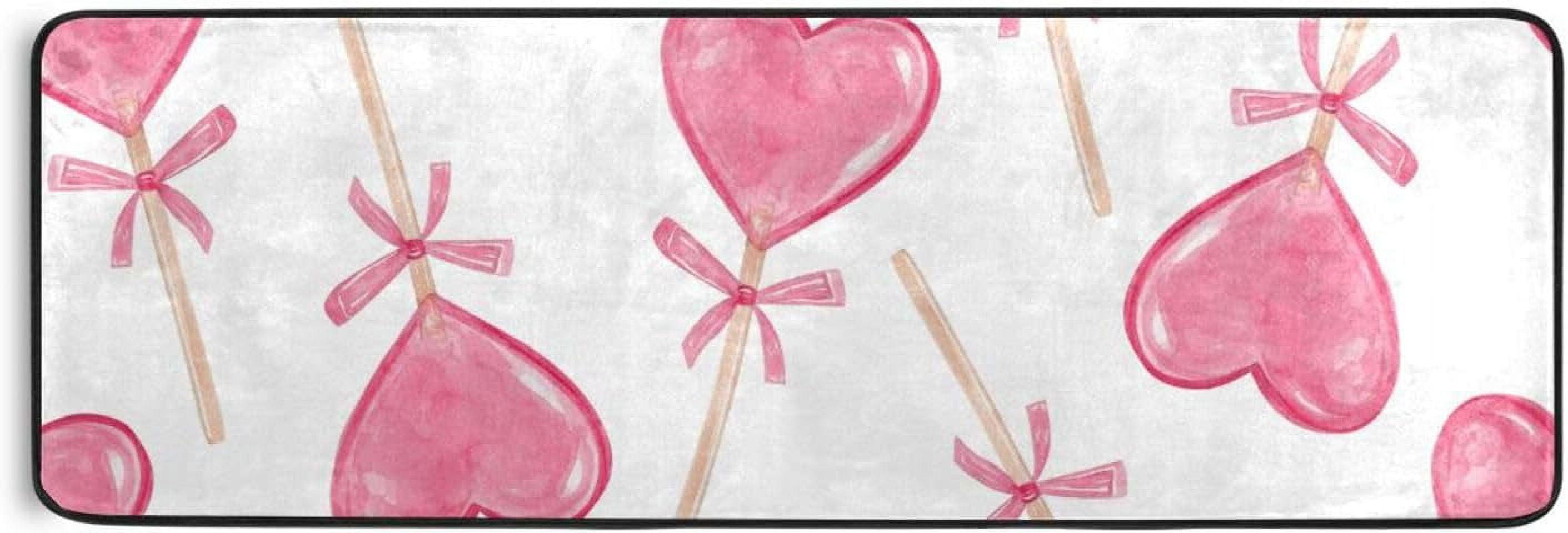 GZHJMY Romantic Heart Printing Area Rug - 2' x 6' Washable Runner Rugs ...
