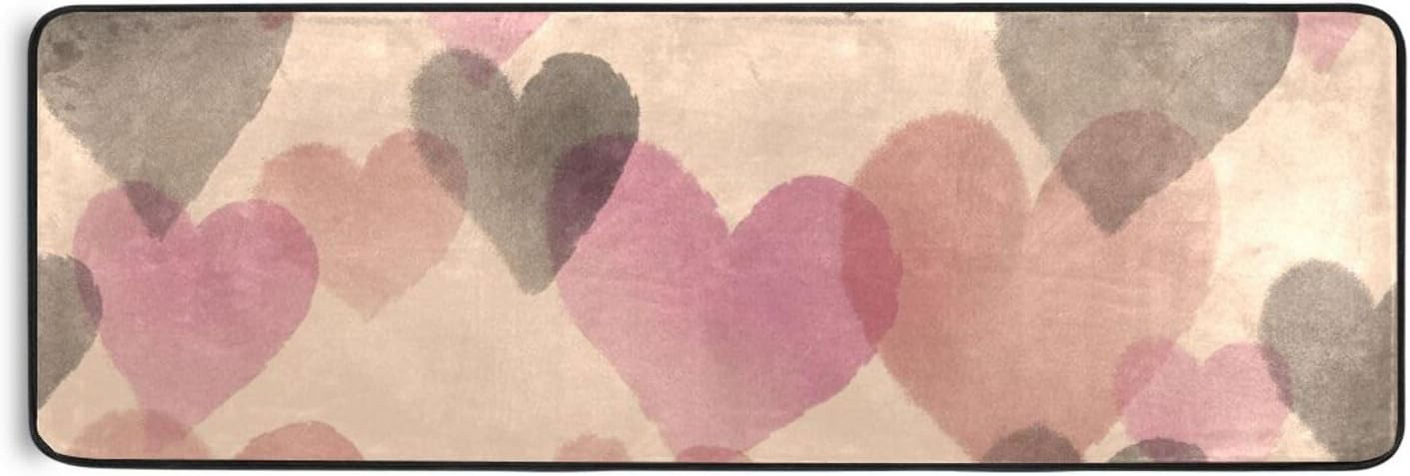 GZHJMY Romantic Heart Printing Area Rug - 2' x 6' Washable Runner Rugs ...