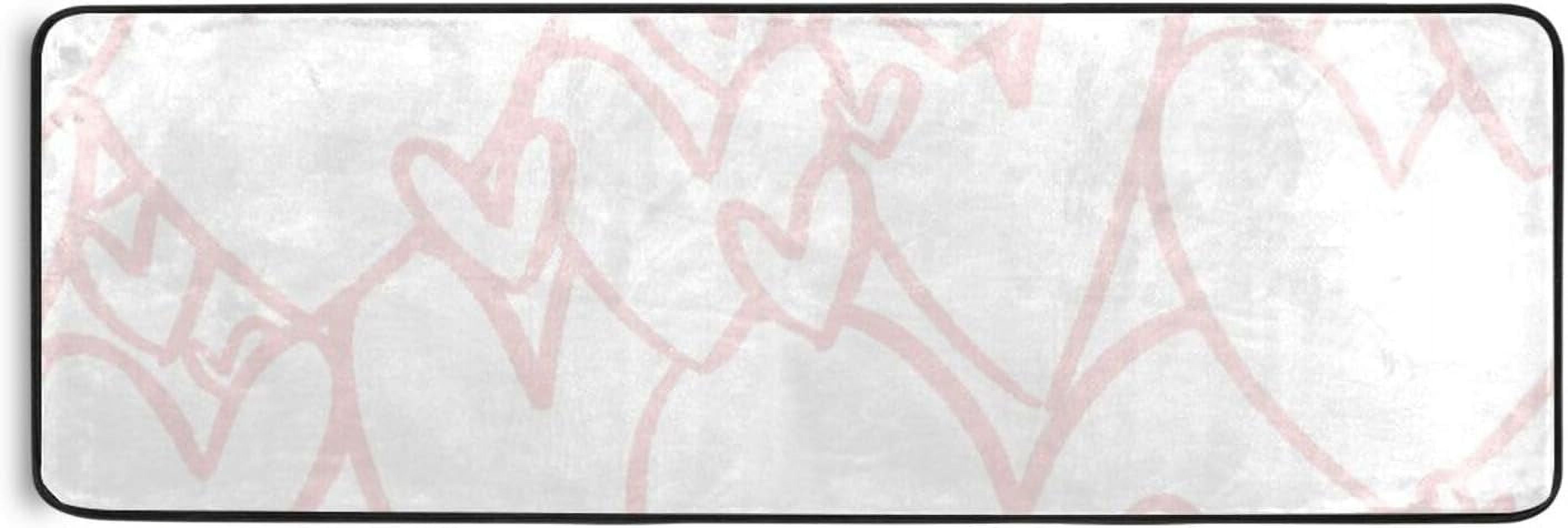 GZHJMY Romantic Love Light Area Rug - 2' x 6' Washable Runner Rugs with ...