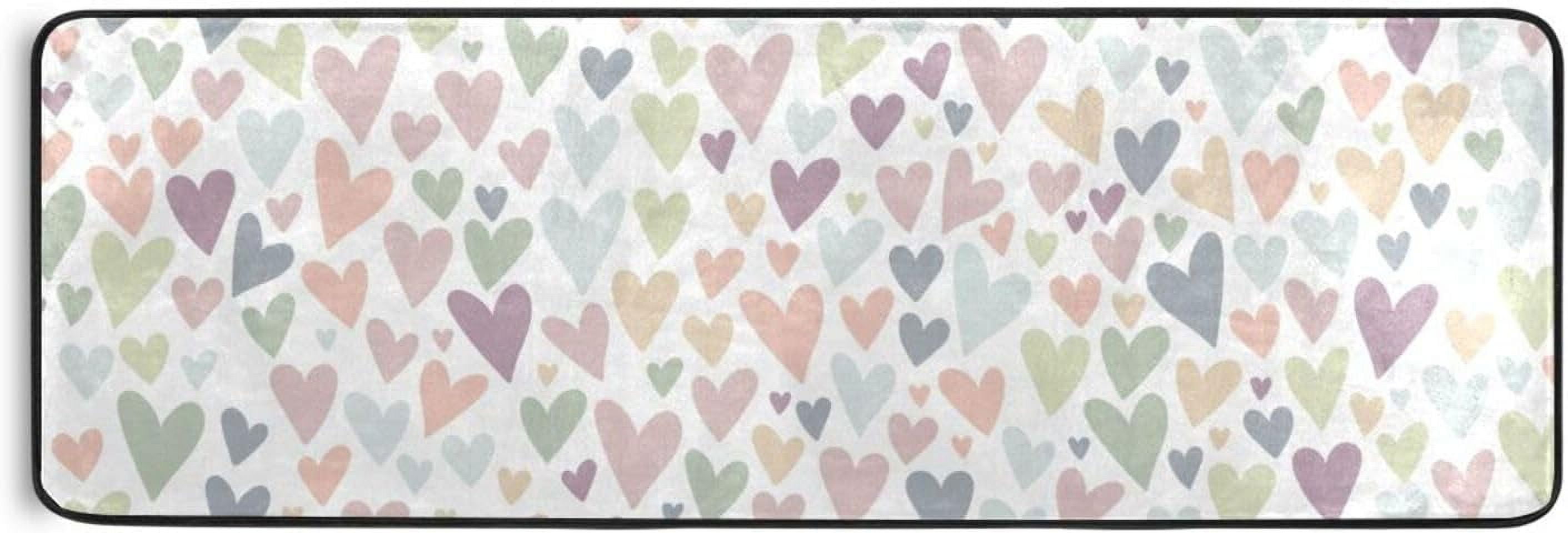 GZHJMY Romantic Love Light Area Rug - 2' x 6' Washable Runner Rugs with ...