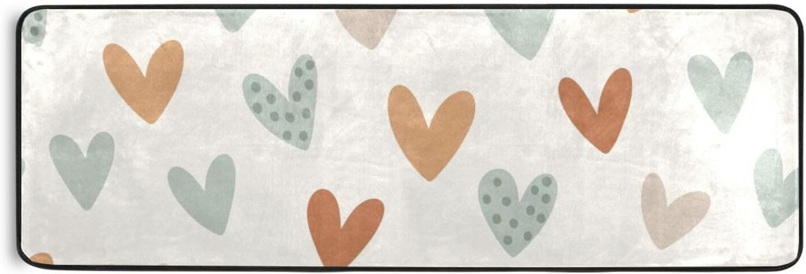 GZHJMY Romantic Love Light Area Rug - 2' x 6' Washable Runner Rugs with ...