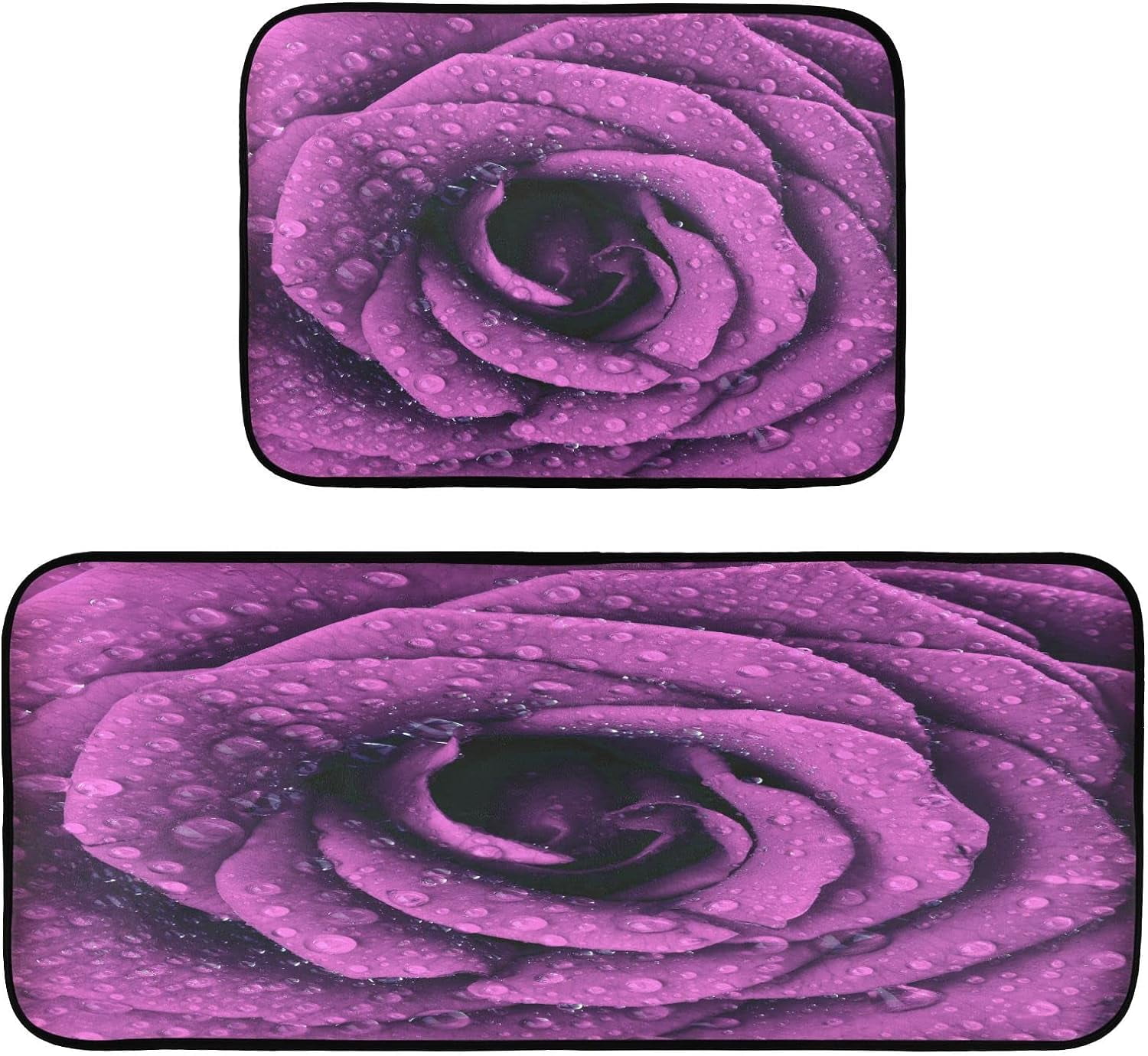 GZHJMY Romantic Purple Rose Anti Fatigue Mats for Kitchen Floor,Set of ...