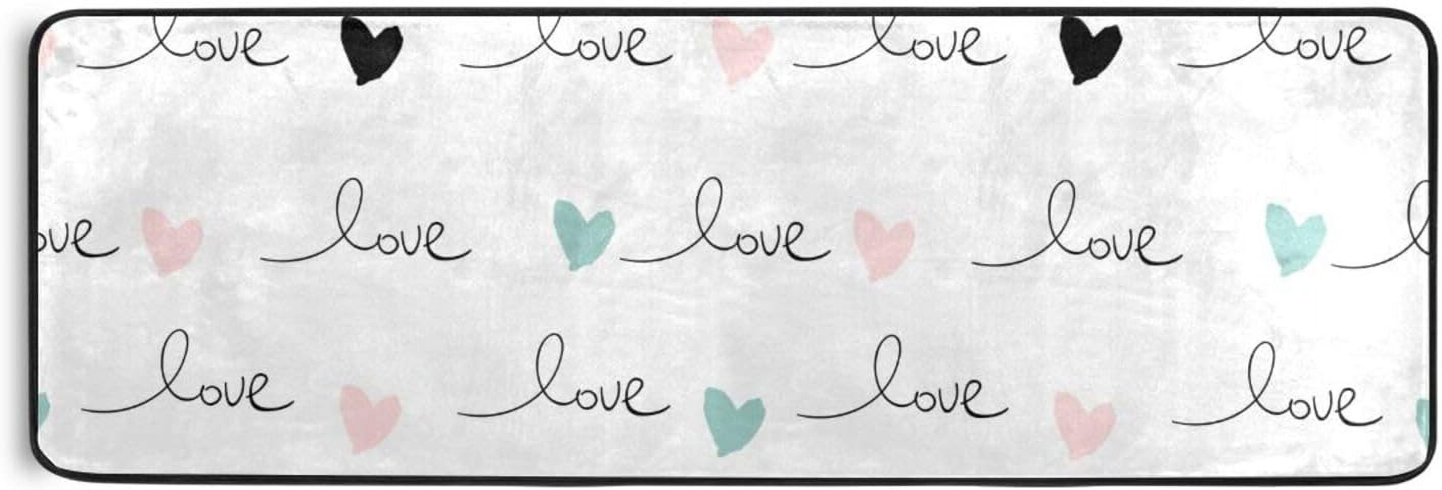 GZHJMY Romantic Valentines Day Area Rug - 2' x 6' Washable Runner Rugs ...