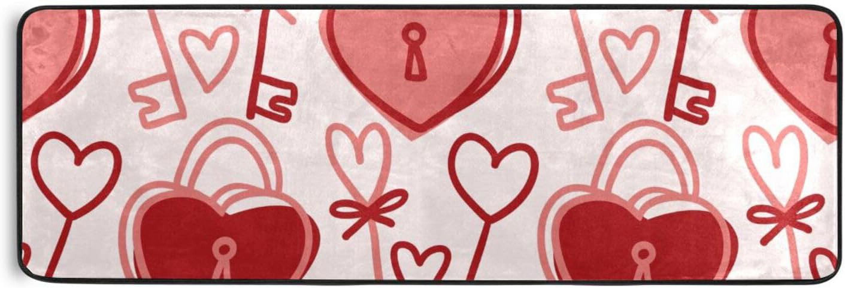 GZHJMY Romantic Valentines Day Area Rug - 2' x 6' Washable Runner Rugs ...