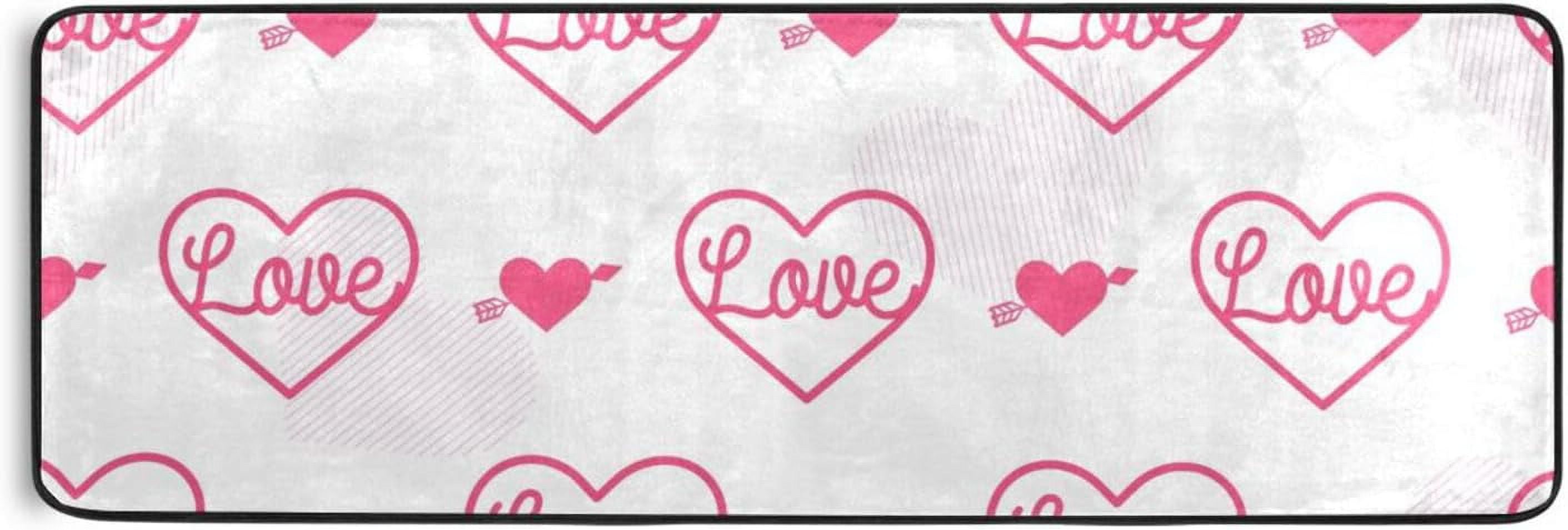GZHJMY Romantic Valentines Day Area Rug - 2' x 6' Washable Runner Rugs ...