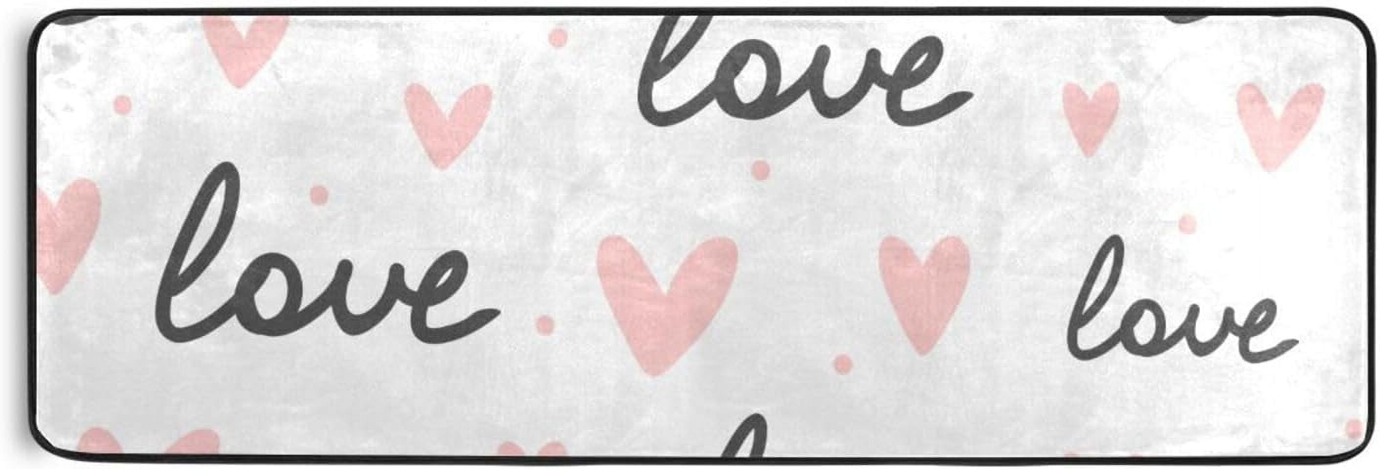 GZHJMY Romantic Valentines Day Area Rug - 2' x 6' Washable Runner Rugs ...
