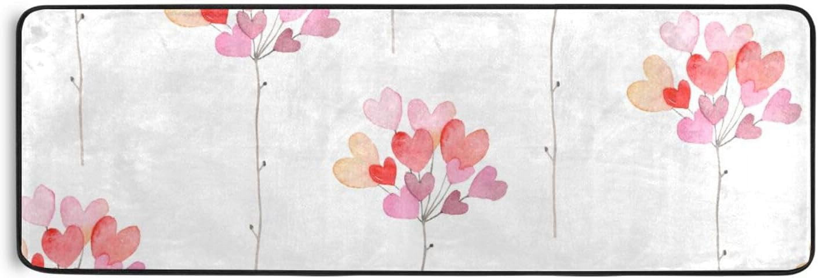 GZHJMY Romantic Valentines Day Area Rug - 2' x 6' Washable Runner Rugs ...