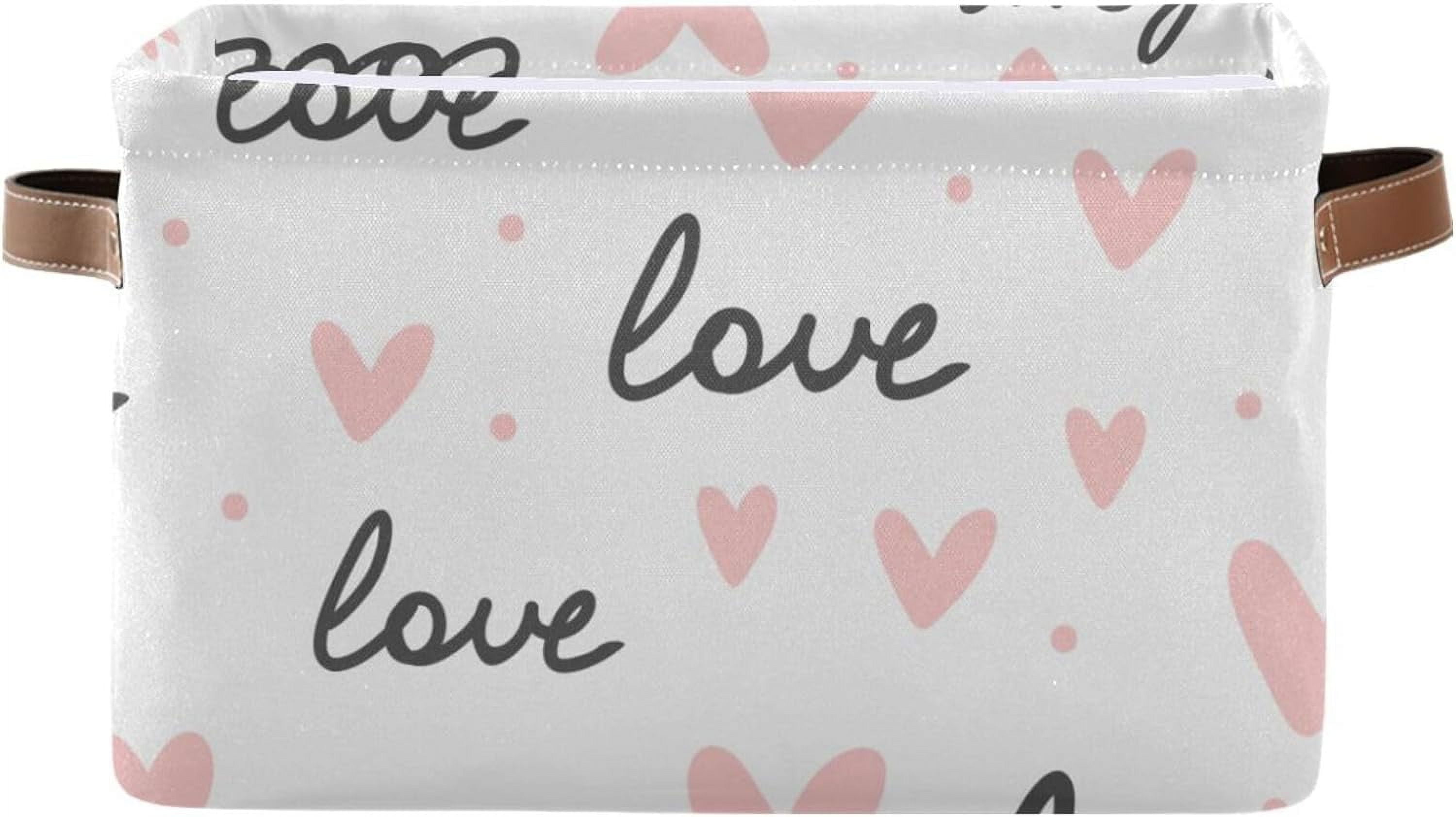 GZHJMY Romantic Valentines Day Storage Bins Foldable Canvas Fabric ...