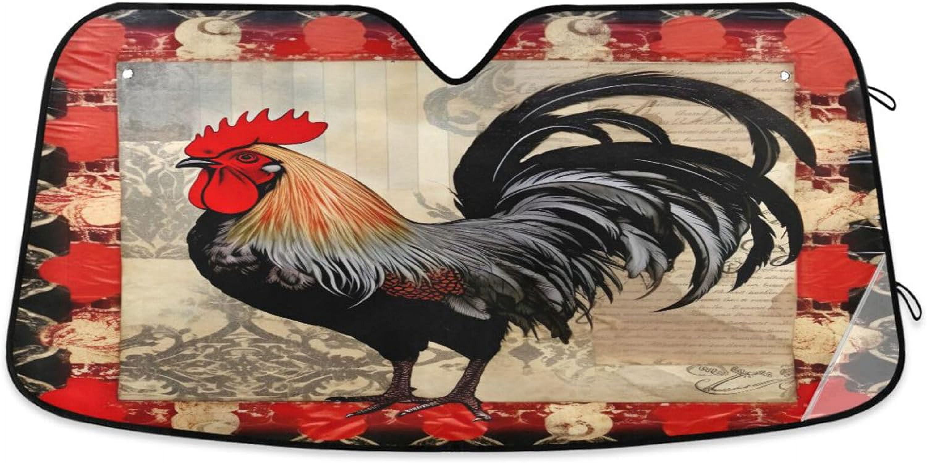 GZHJMY Rooster Car Windshield Sun Shade Foldable Sun Shield Shade for ...