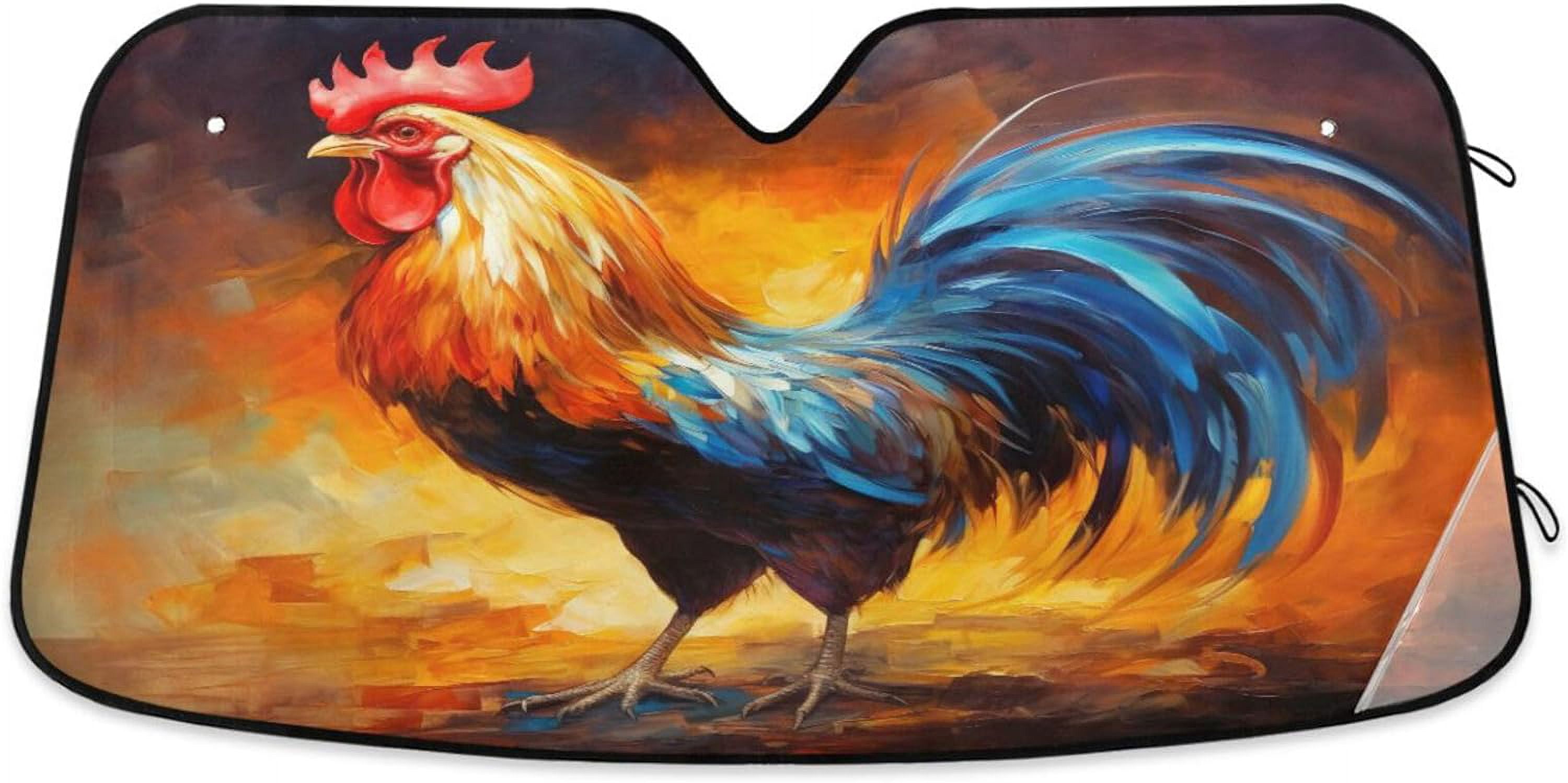 GZHJMY Rooster Car Windshield Sun Shade Foldable Sun Shield Shade for ...