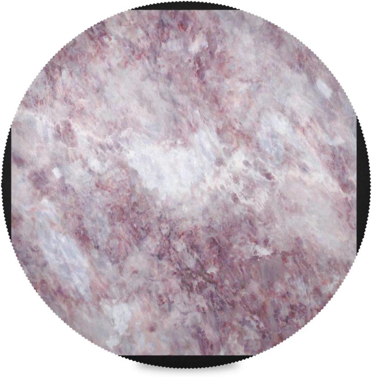 GZHJMY Rose Pink Marble Round Placemats Set of 1, Non-Slip Heat ...