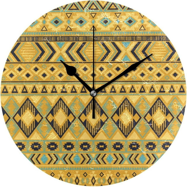 GZHJMY Round Digital Clock Boho Pattern Tribal Ethnic Motifs Creative ...