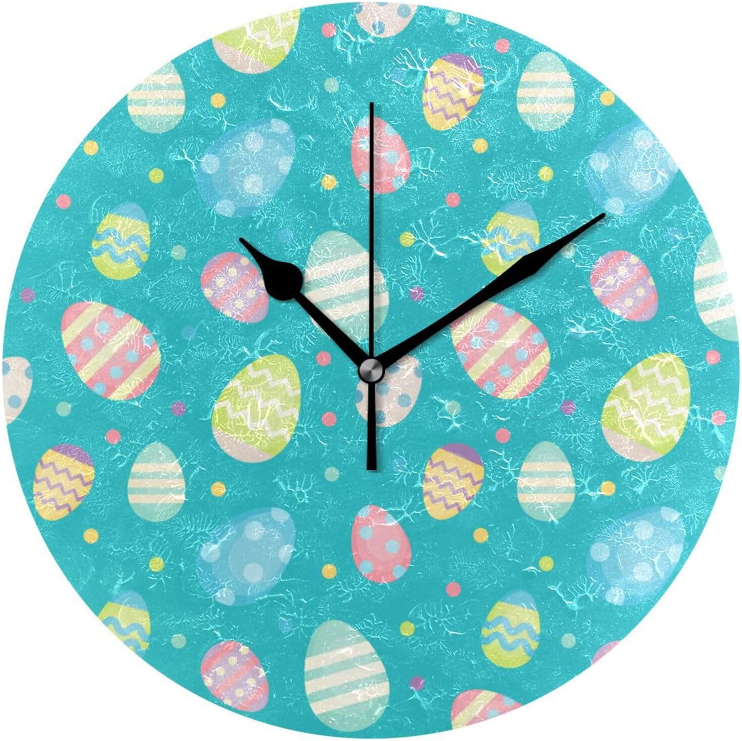 GZHJMY Round Digital Clock Colorful Easter Eggs Creative Decorative ...