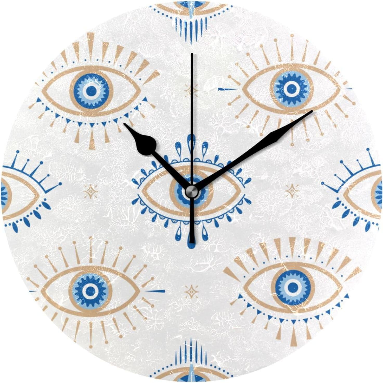 GZHJMY Round Digital Clock Evil Eye Creative Decorative Quiet Not ...