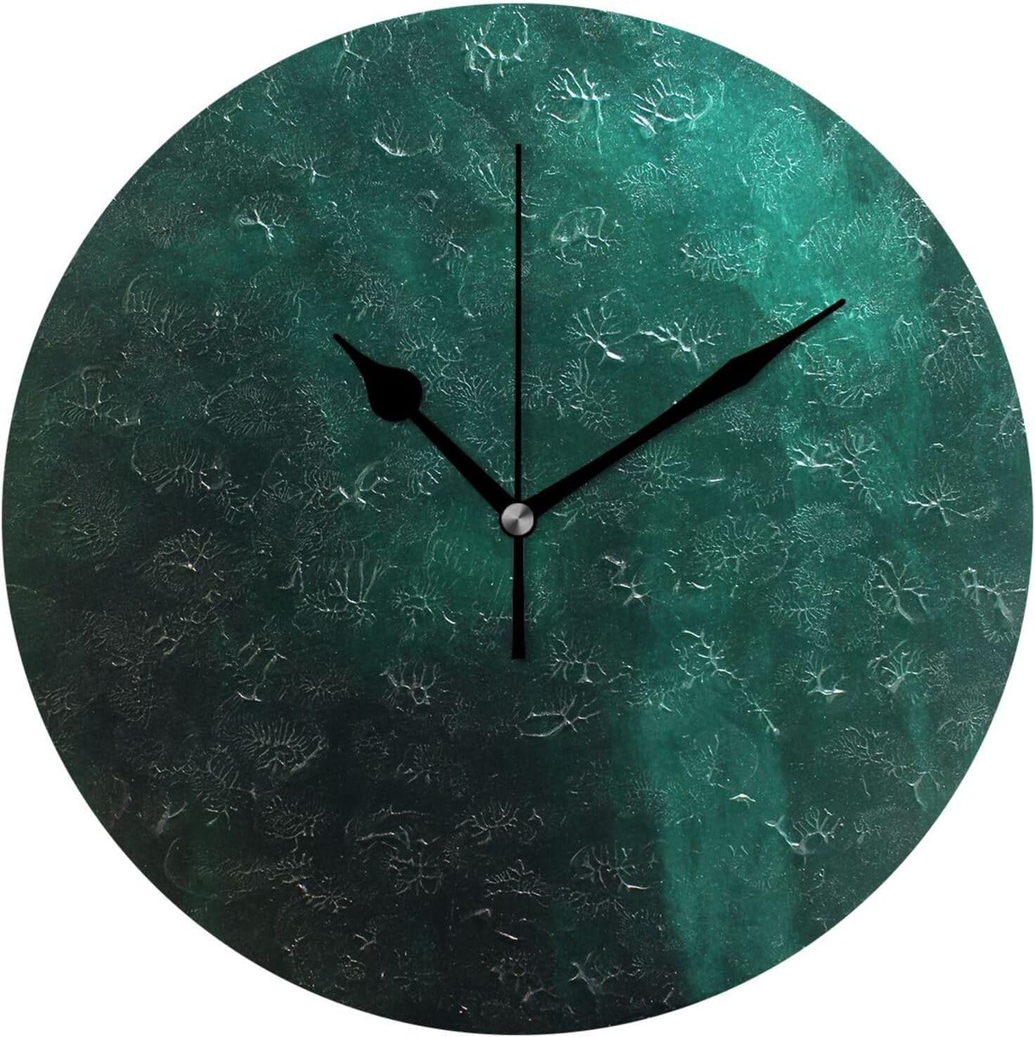 GZHJMY Round Digital Clock Hunter Green Creative Decorative Quiet Not ...