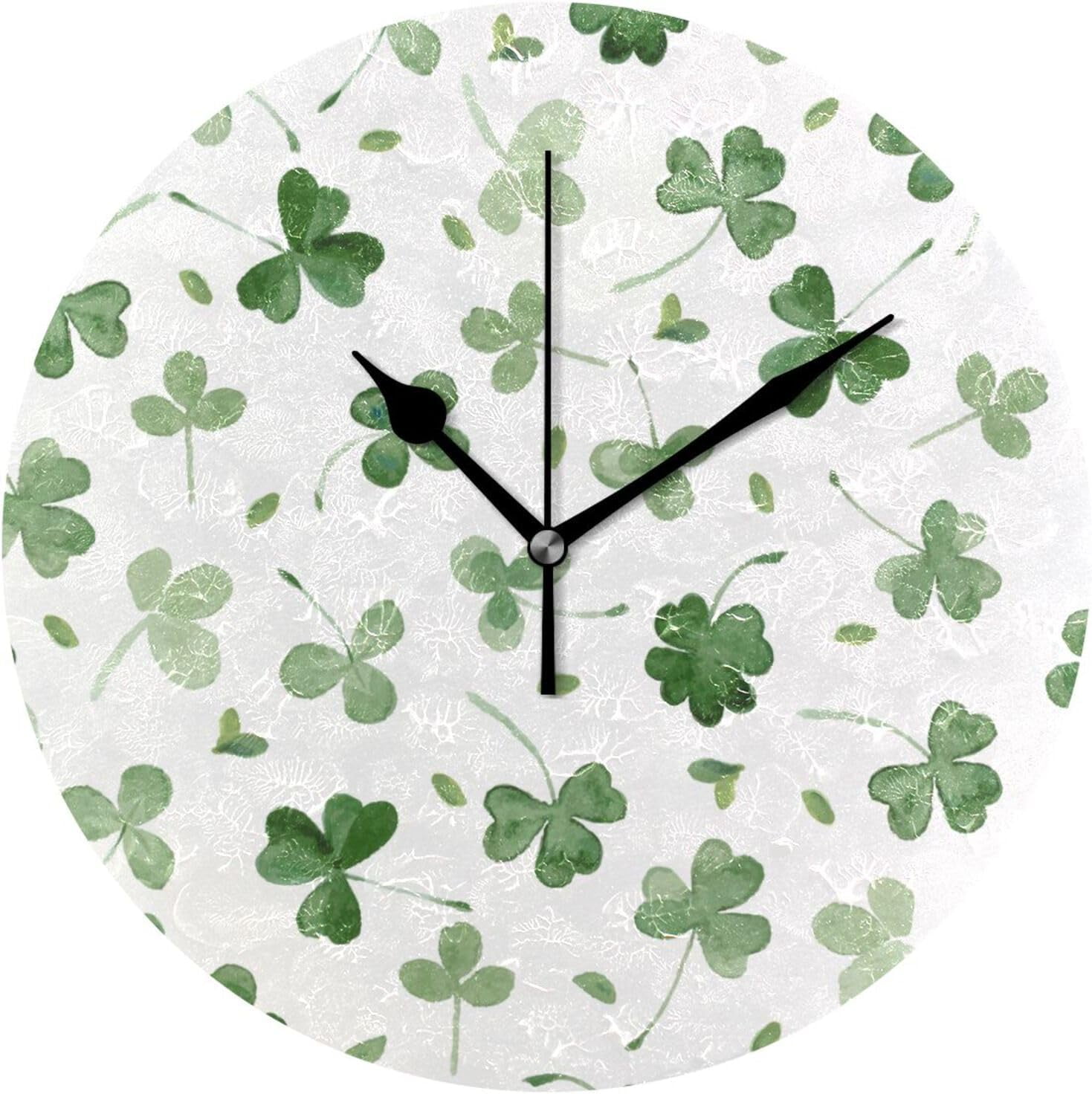GZHJMY Round Digital Clock St. Patrick's Day Shamrock Creative ...