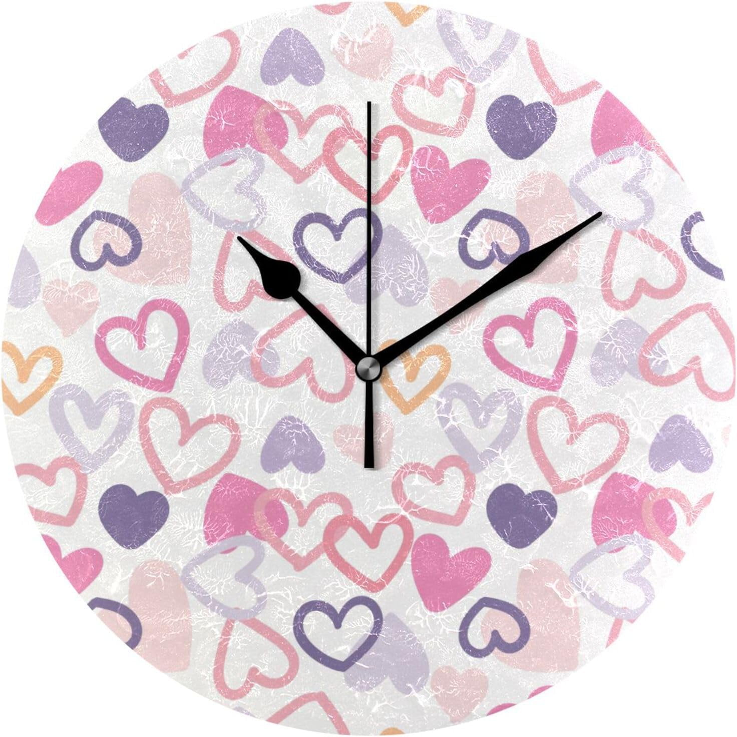 GZHJMY Round Digital Clock Valentine's Day Heart Creative Decorative ...